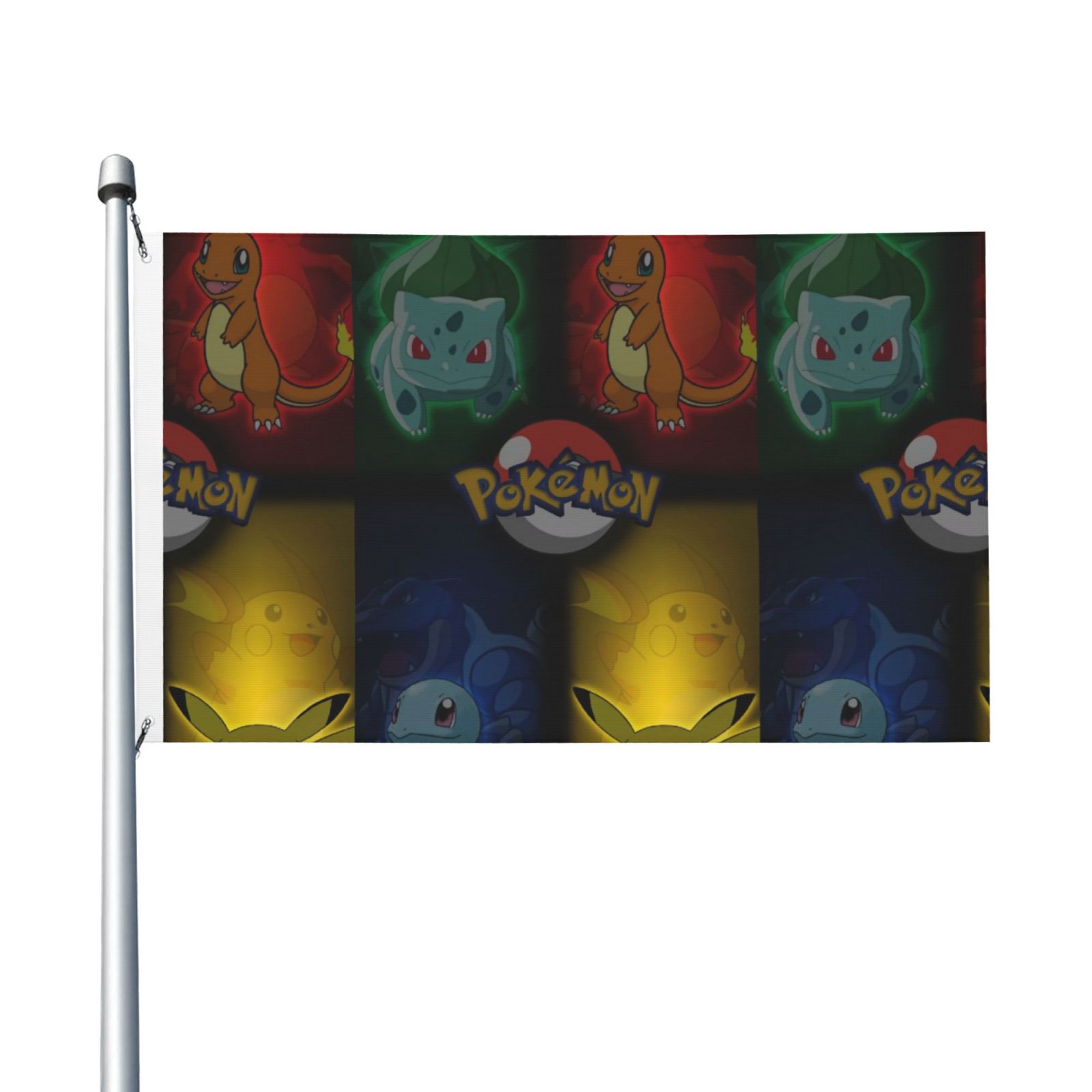 Pokémon Bulbasaur Charmander Squirtle 3x5ft Face Flag Fade Proof ...