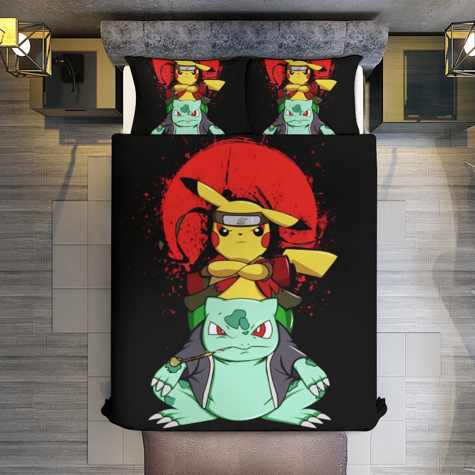 Pokémon Bulbasaur Duvet Cover Set with 2 Pillowcases for All Seasons ...