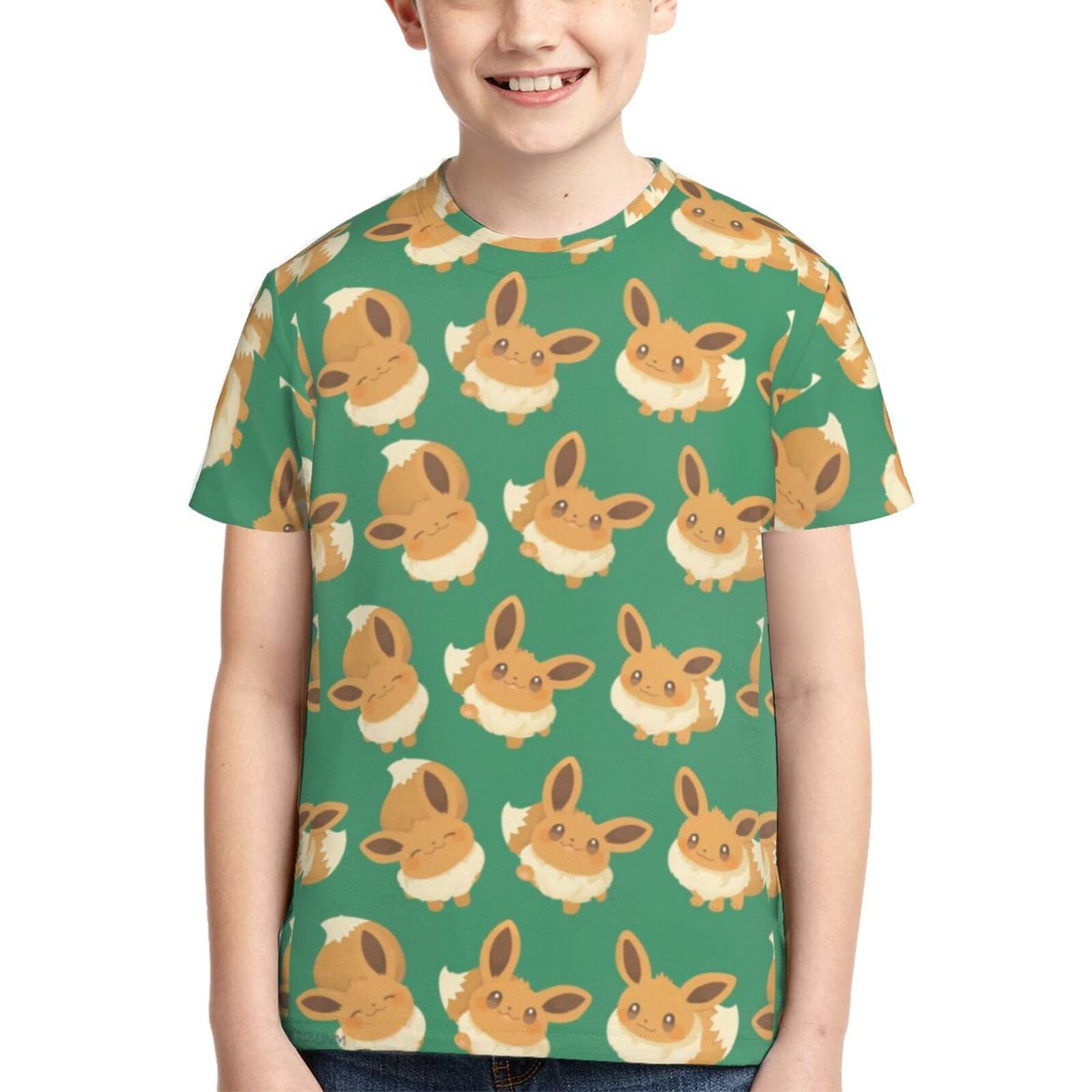 Pokémon Cartoon Eevee T Shirt - Cotton Short Sleeve Graphic Tees for ...