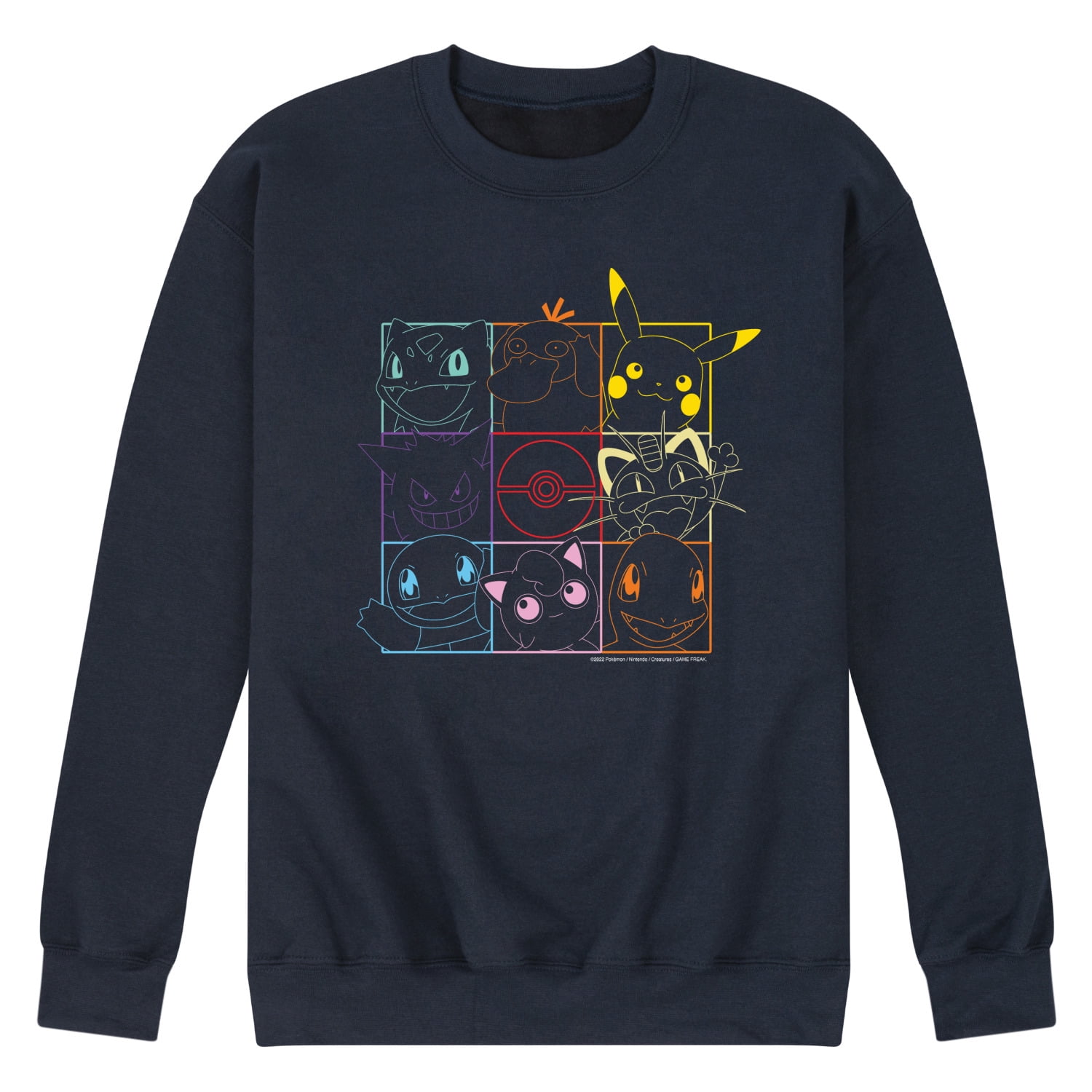 Pokémon - Character Grid - Men's Crew Neck Fleece Pullover - Walmart.com