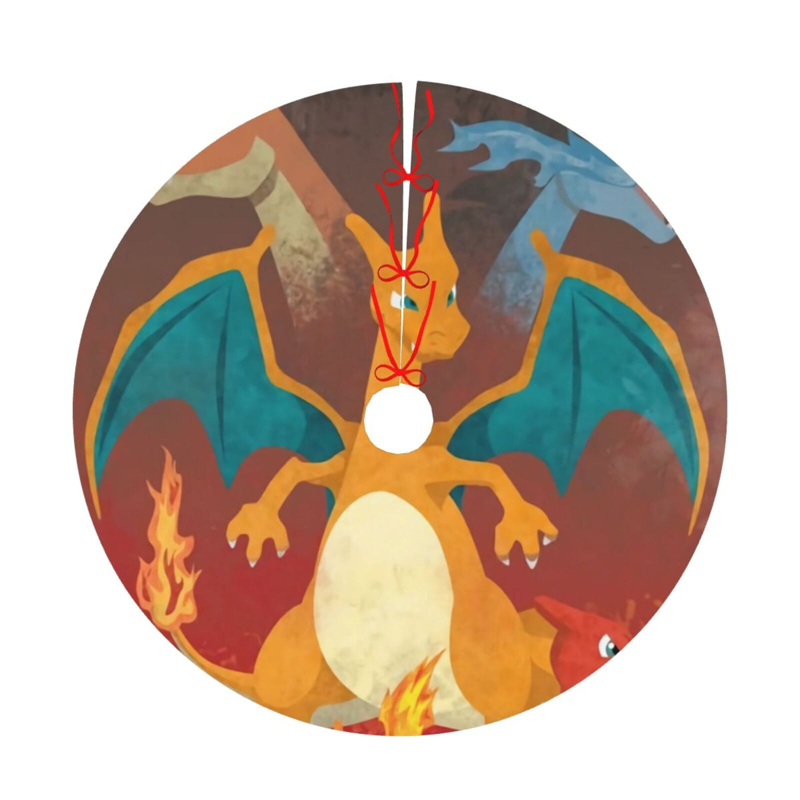 Pokémon Charizard Christmas Tree Skirt Collar 30 Inch Xmas Trees Soft ...