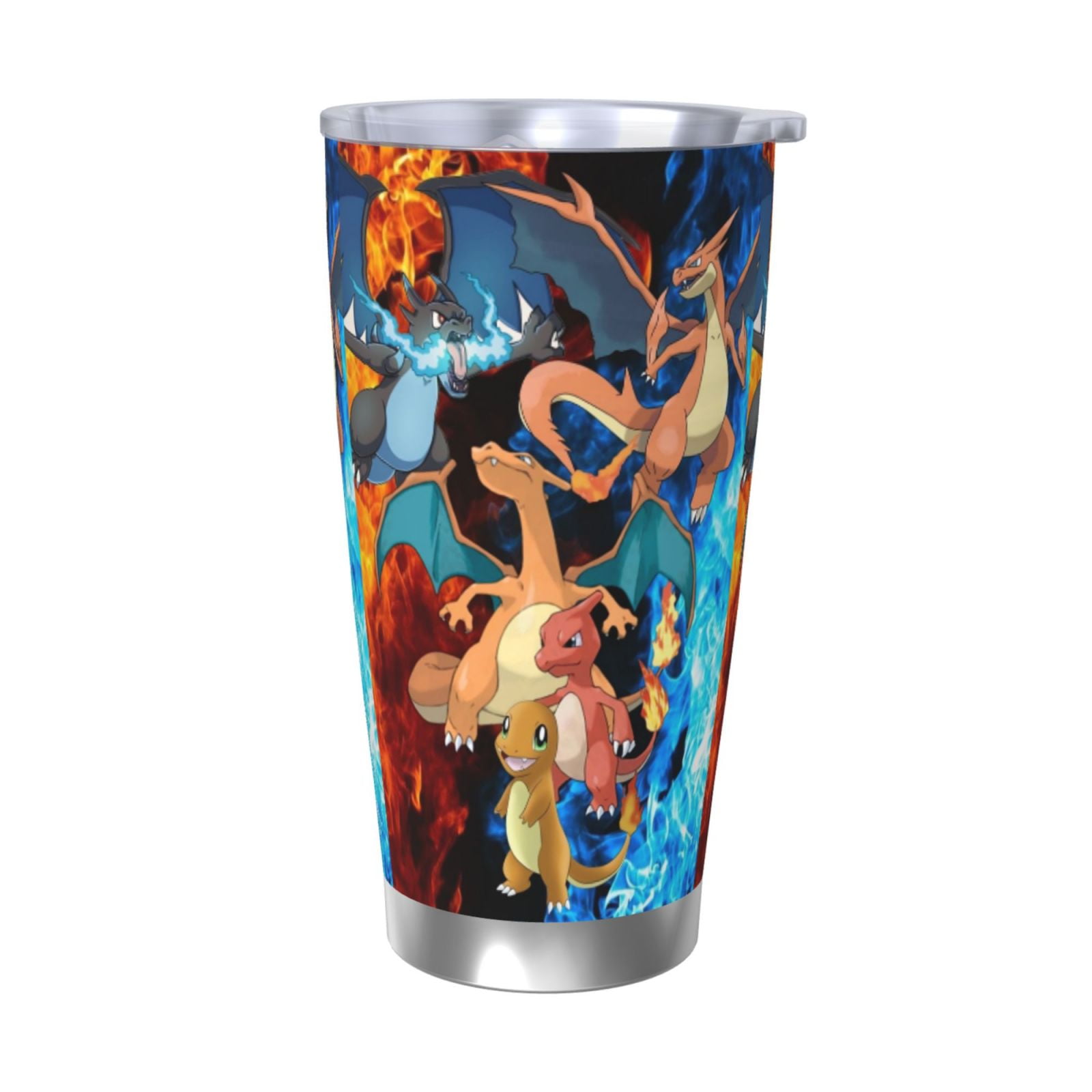 Pokémon - Charizard Fire Type Flames Generation Kids Water Bottle with Straw Lid,Insulated ...