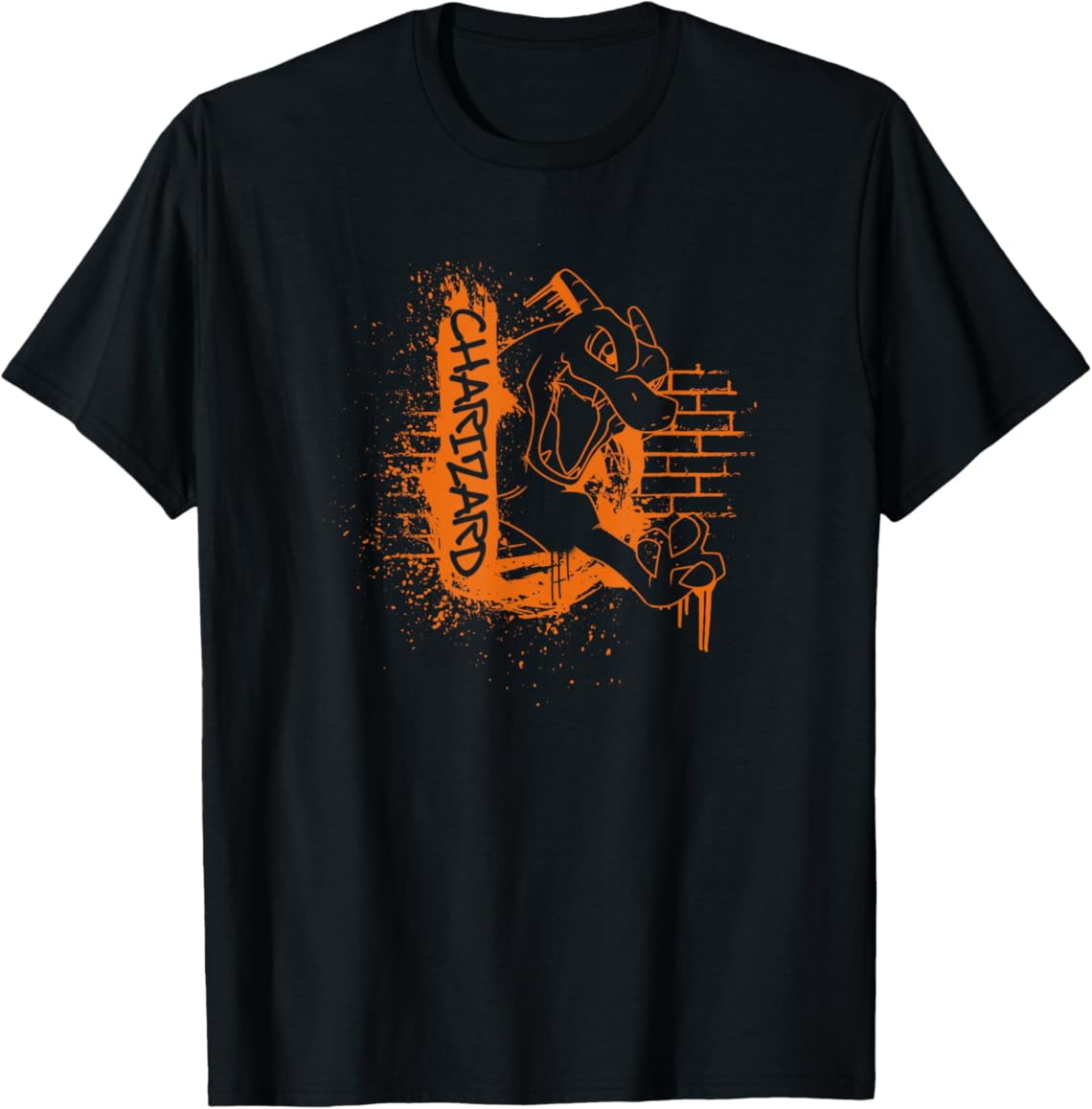 Pokémon Charizard Orange Street Art Graffiti Logo T-Shirt - Walmart.com