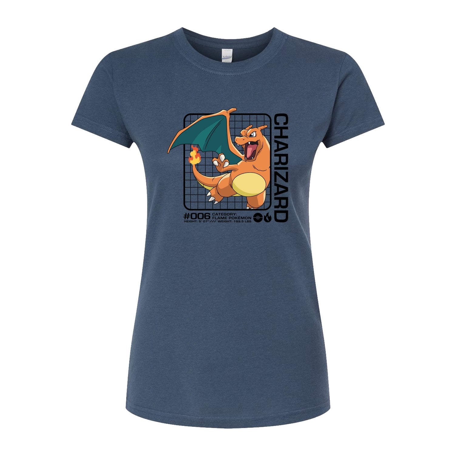 Pokémon - Charizard Stats - Juniors Fitted Graphic T-Shirt - Walmart.com