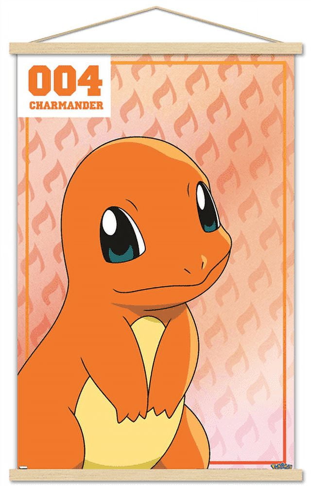 Pokémon - Charmander 004 Wall Poster with Wooden Magnetic Frame, 22.375 ...