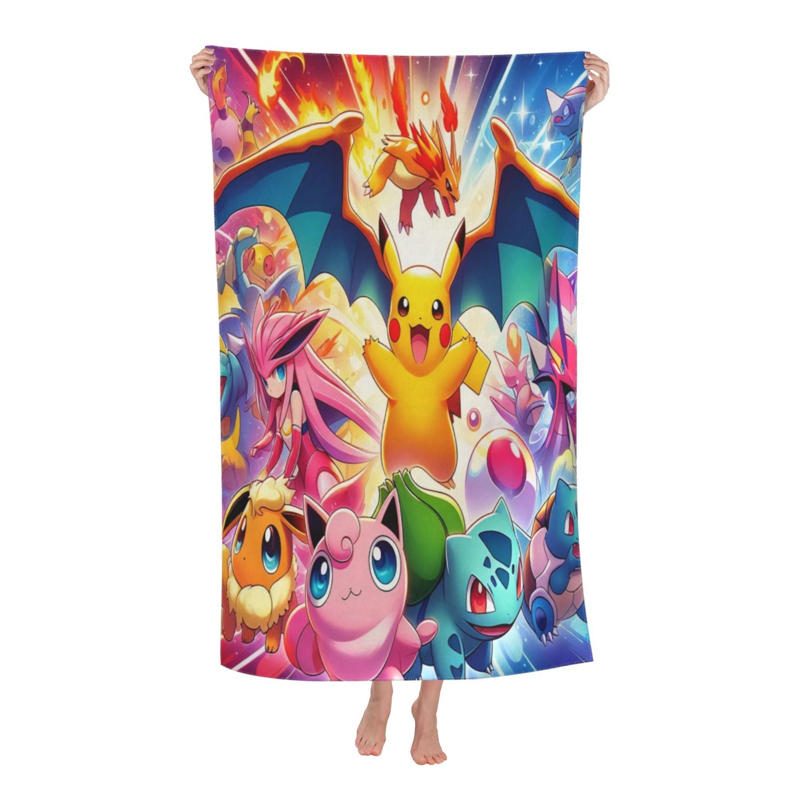 Pokémon-Charmander Charizard Squirtle Bulbasaur Beach Towel,Oversized ...