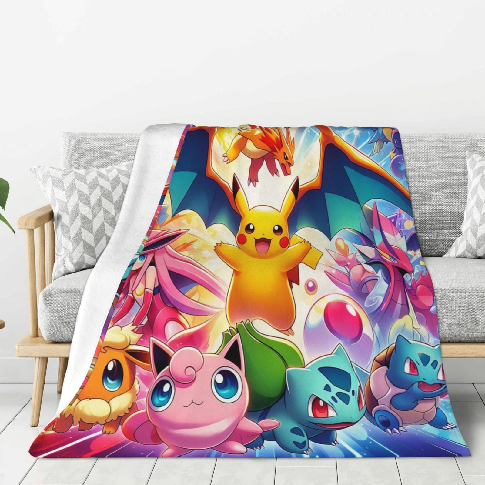 Pokémon-Charmander Charizard Squirtle Bulbasaur Blanket Queen Size for ...