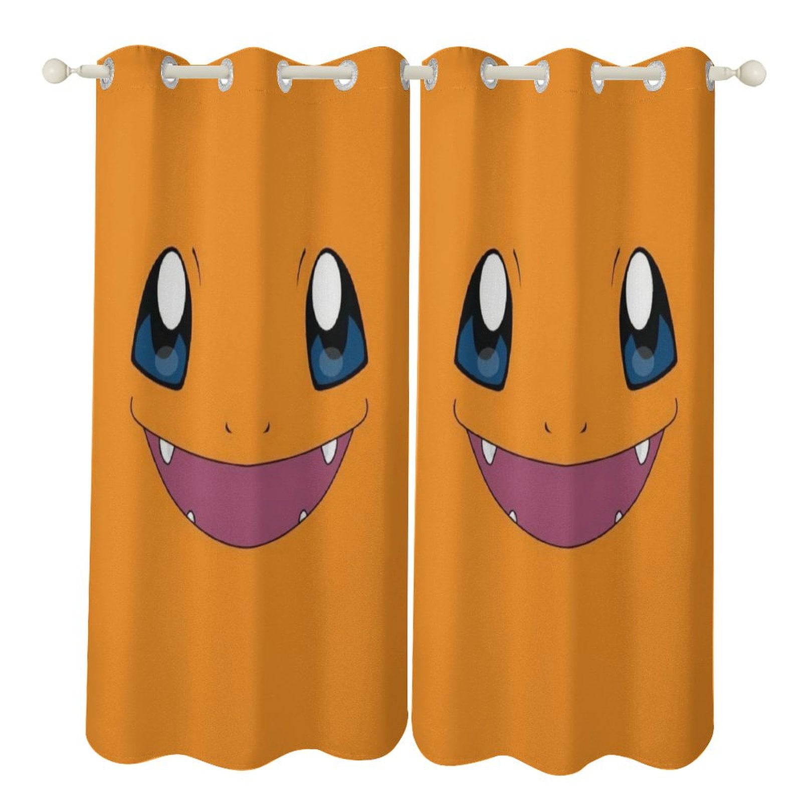 Pokémon-Charmander Face Kids Curtains 52 X 72 Inch,Cartoon Blackout ...