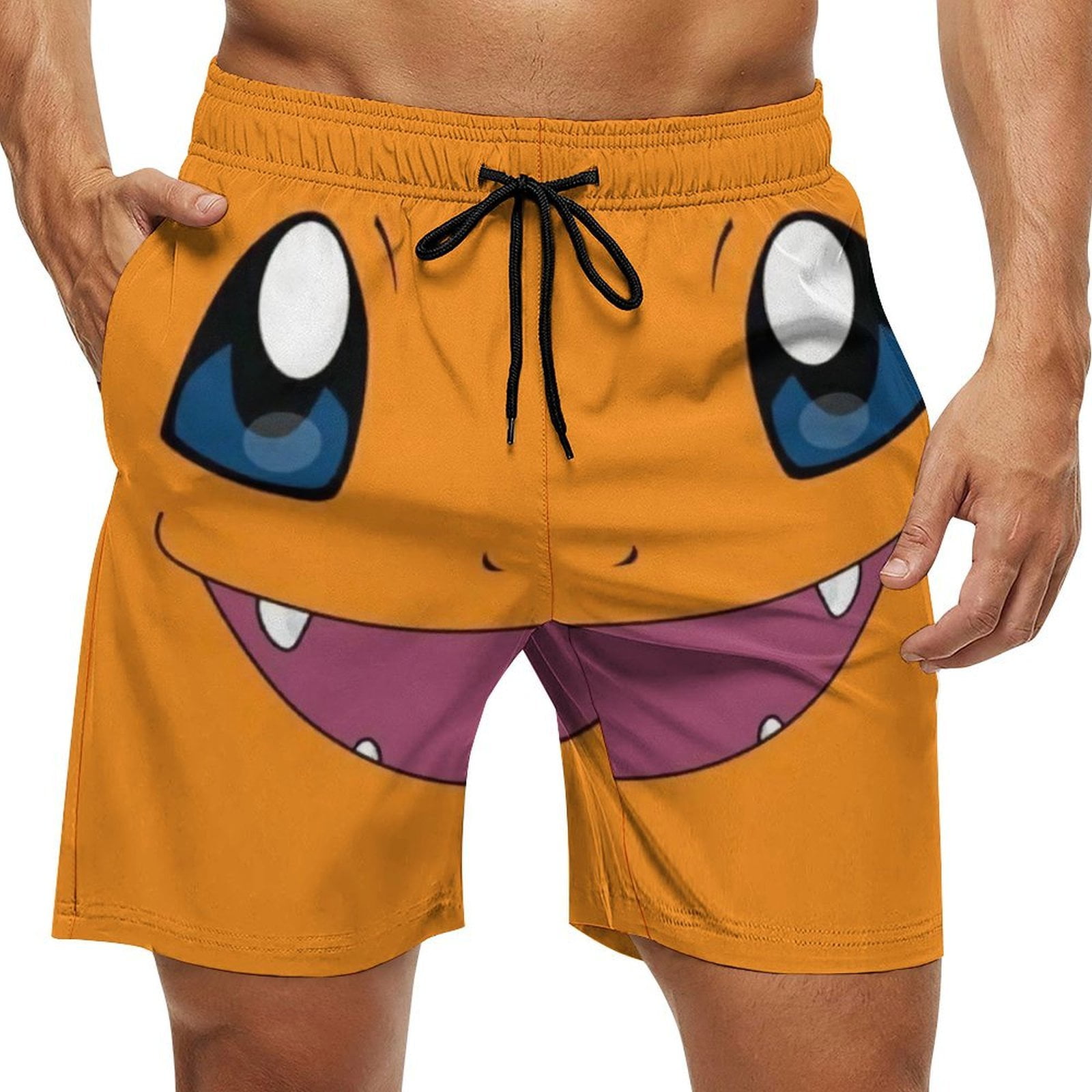 Pokémon Charmander Face Mens Swim Trunks,Men's Swim Trunks Board Shorts ...