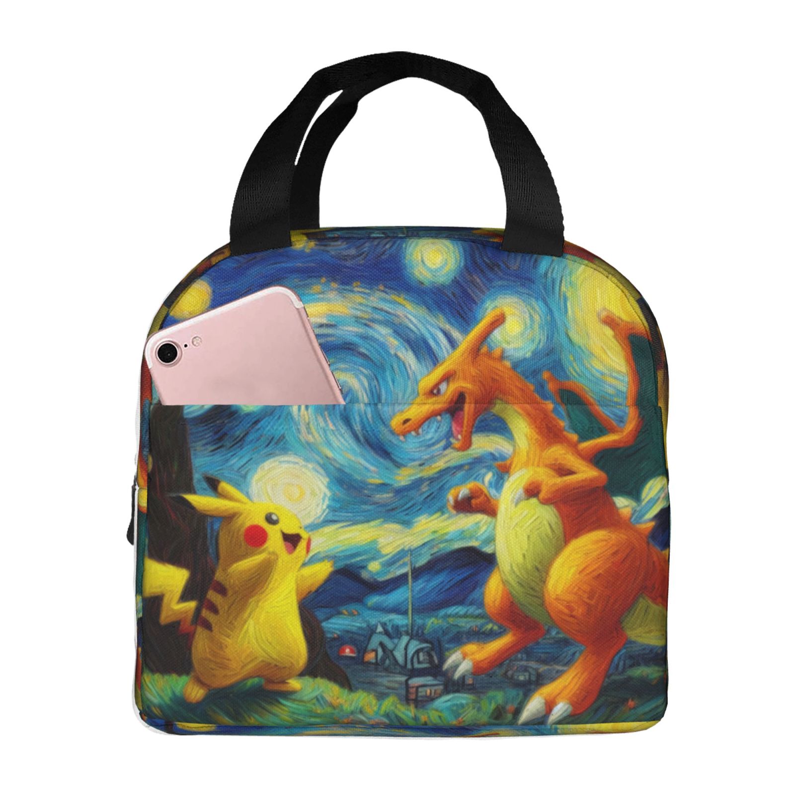 Pokémon-Charmander Reusable Insulated Lunch Bag,Lunch Tote with Front ...