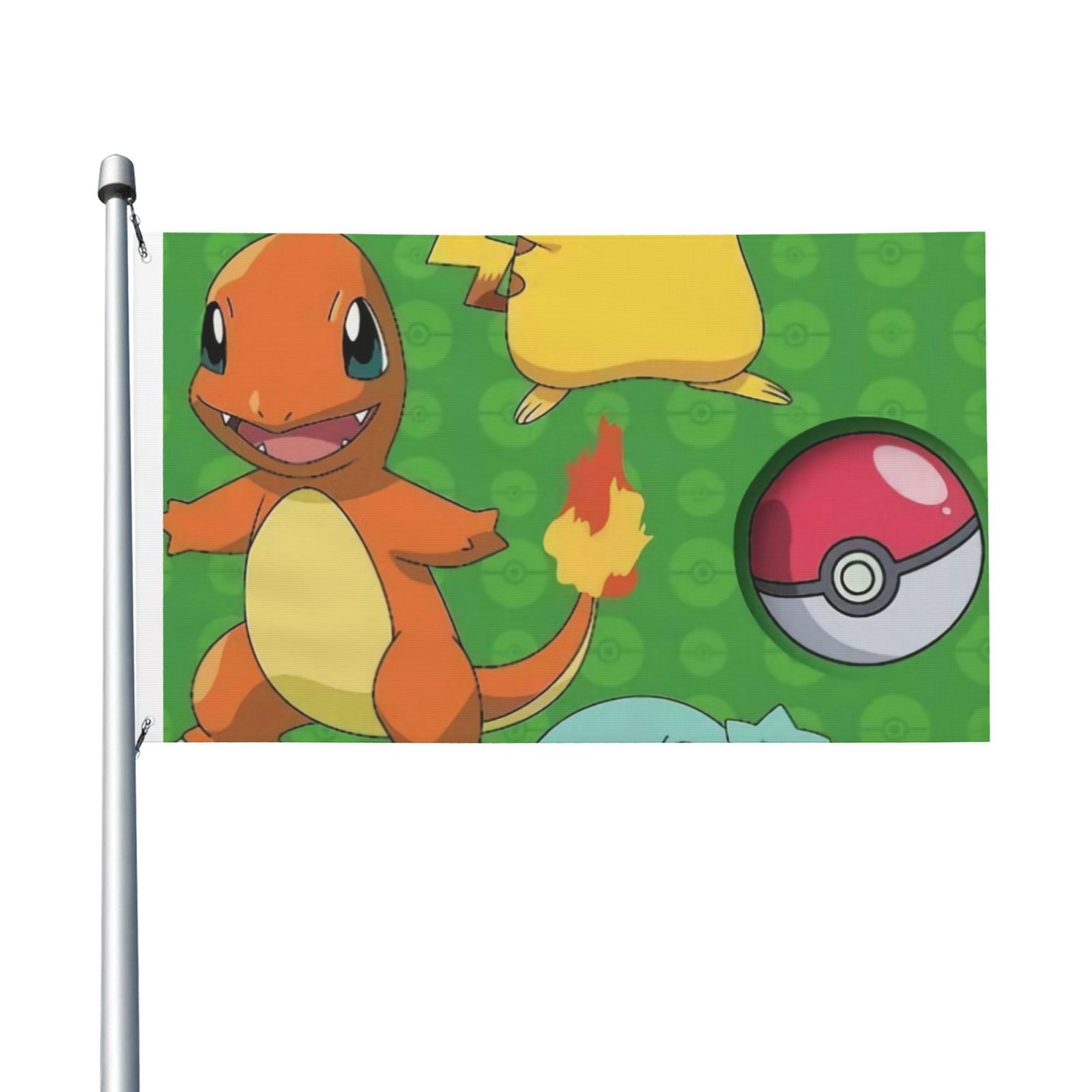 Pokémon Charmander Squirtle Bulbasaur 3x5ft Face Flag Fade Proof Holiday Fall Flag Outdoor ...