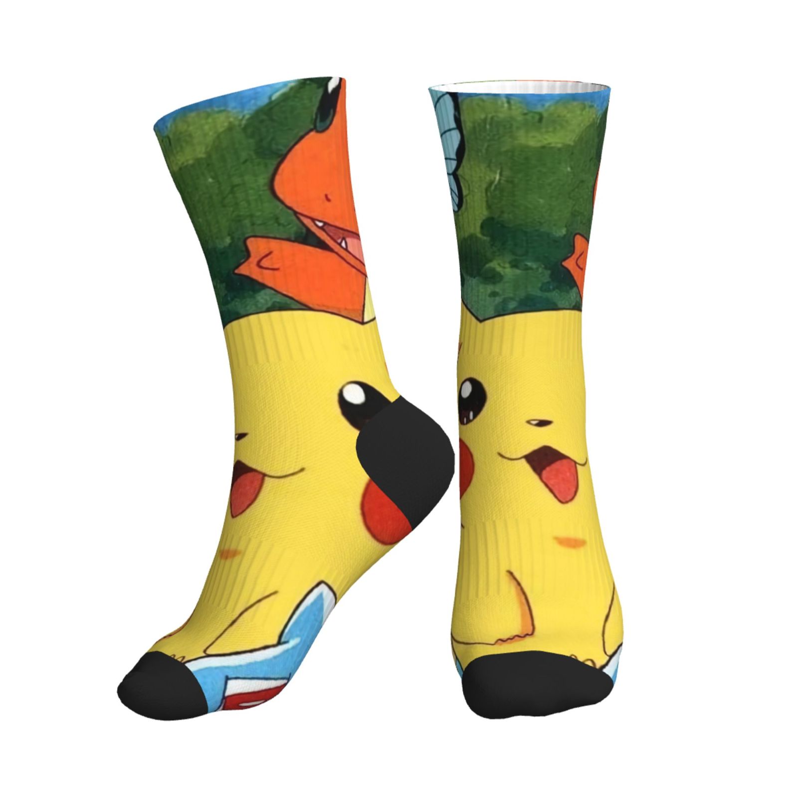 Pokémon- Charmander Squirtle Bulbasaur Crew Socks, Funky Silky Comfort ...