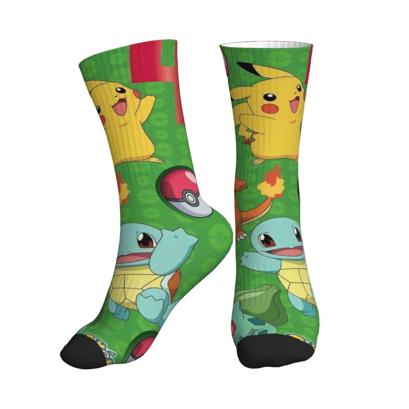 Pokémon Charmander Squirtle Bulbasaur Crew Socks, Funky Silky Comfort ...