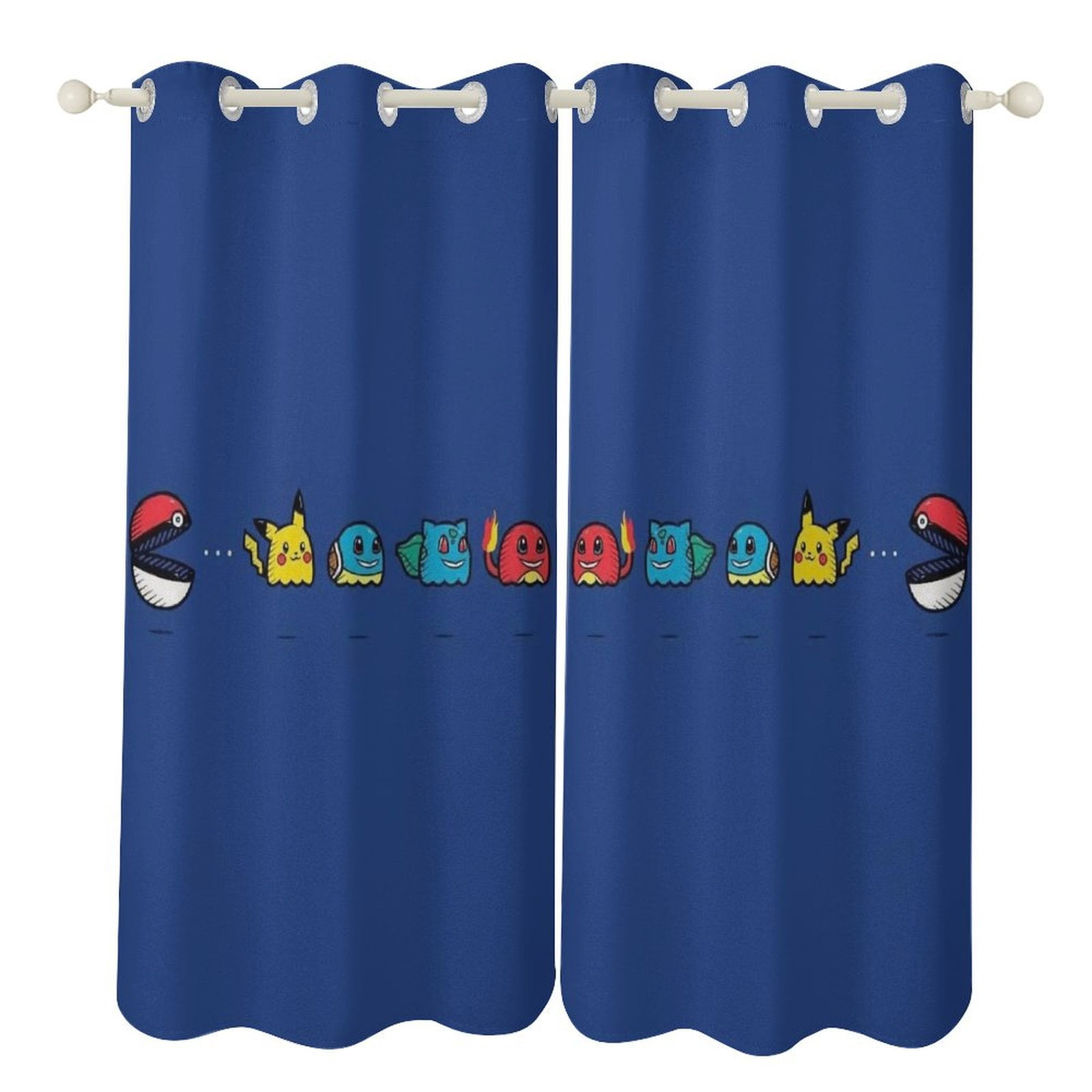 Pokémon- Charmander Squirtle Bulbasaur Curtains 84 inch,2 Panels Set ...