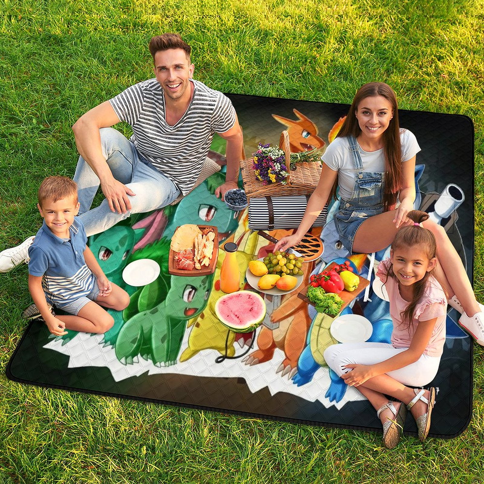 Pokémon Charmander Squirtle Bulbasaur Extra Large Picnic Outdoor ...