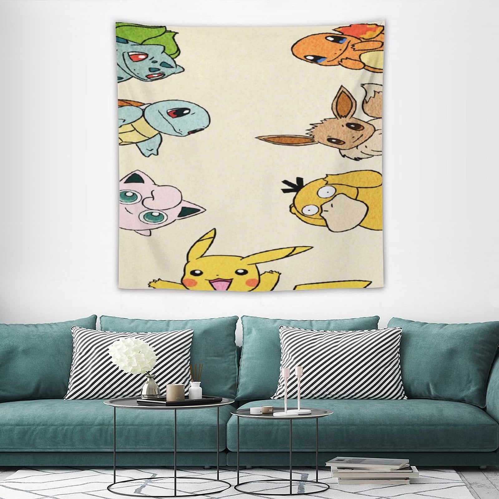 Pokémon Charmander Squirtle Bulbasaur Jigglypuff Psyduck Eevee Tapestry,Pokémon Charmander ...