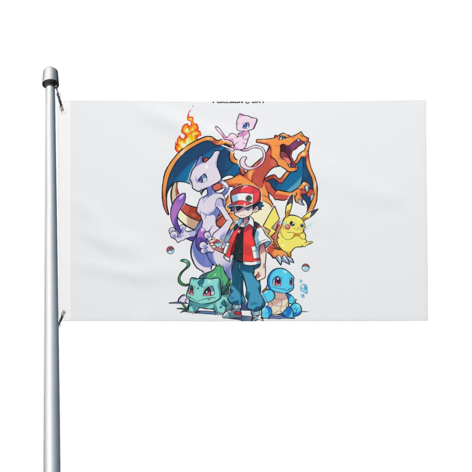 Pokémon-Charmander Squirtle Bulbasaur Mewtwo 3x5ft Face Flag Fade Proof ...