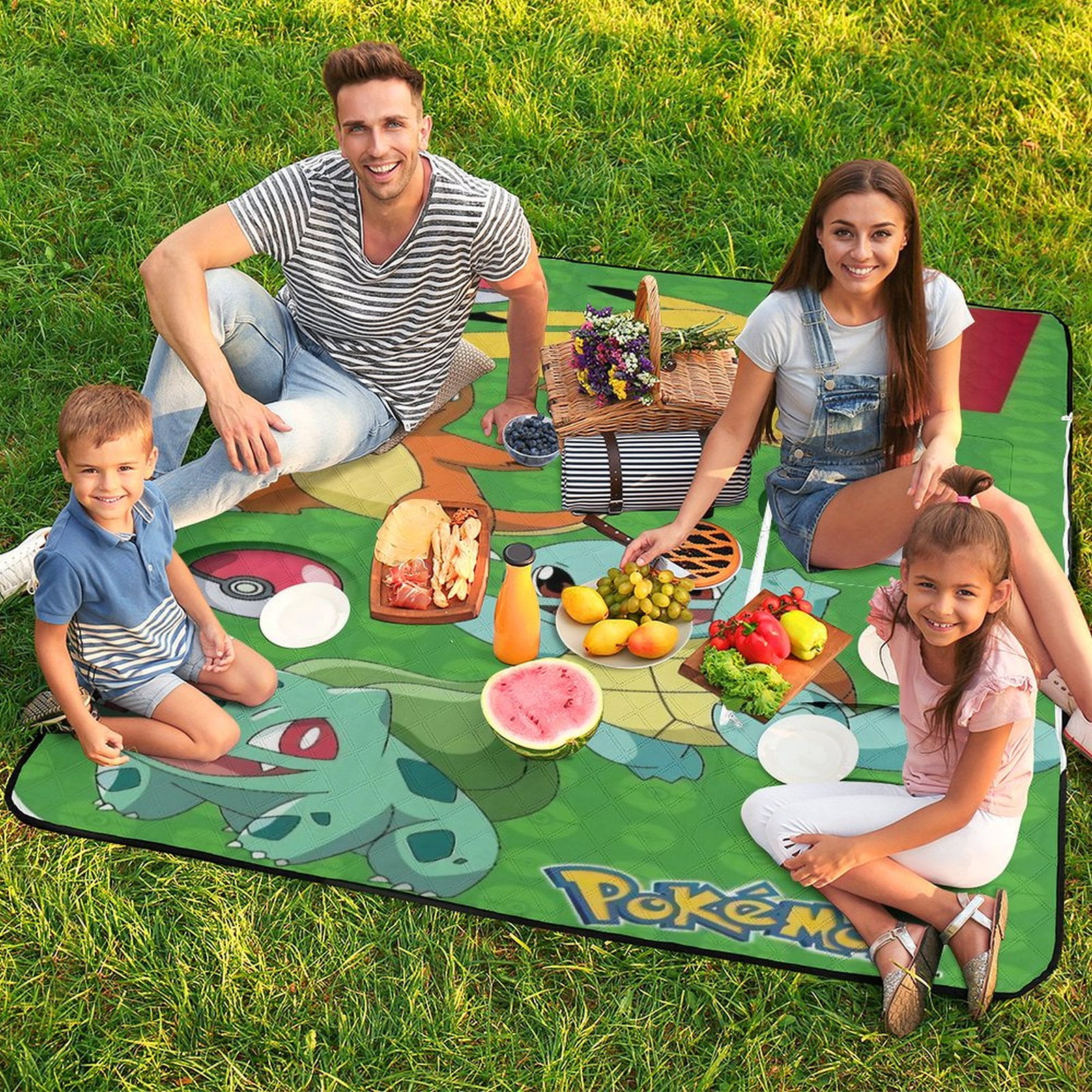 Pokémon Charmander Squirtle Bulbasaur Picnic Blankets Outdoor Blanket ...