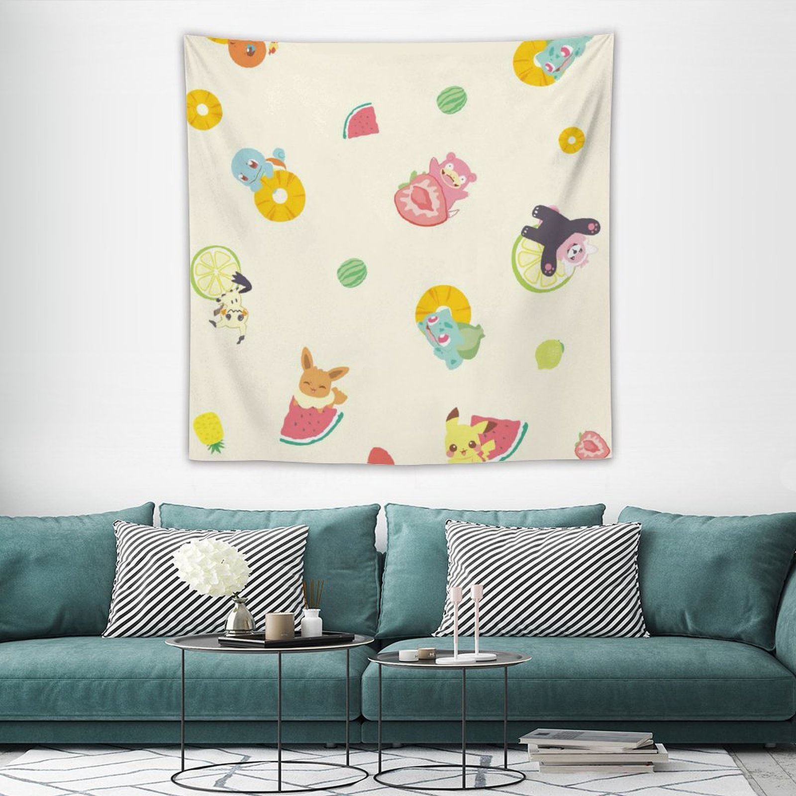 Pokémon Charmander Squirtle Bulbasaur Psyduck Eevee Tapestry,Pokémon ...