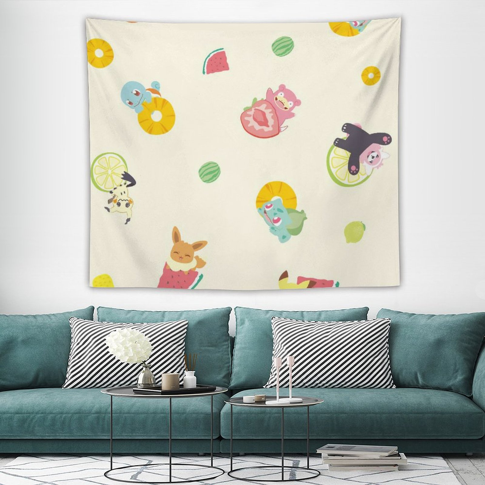 Pokémon Charmander Squirtle Bulbasaur Psyduck Eevee Tapestry,Pokémon ...