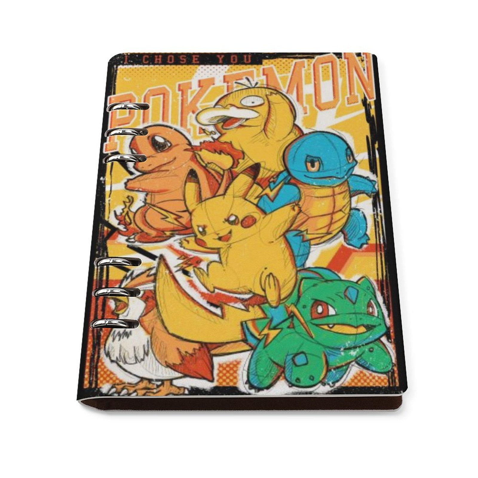 Pokémon- Charmander Squirtle Bulbasaur Refillable Leather A5 Loose Leaf Notebook, Loose Leaf ...