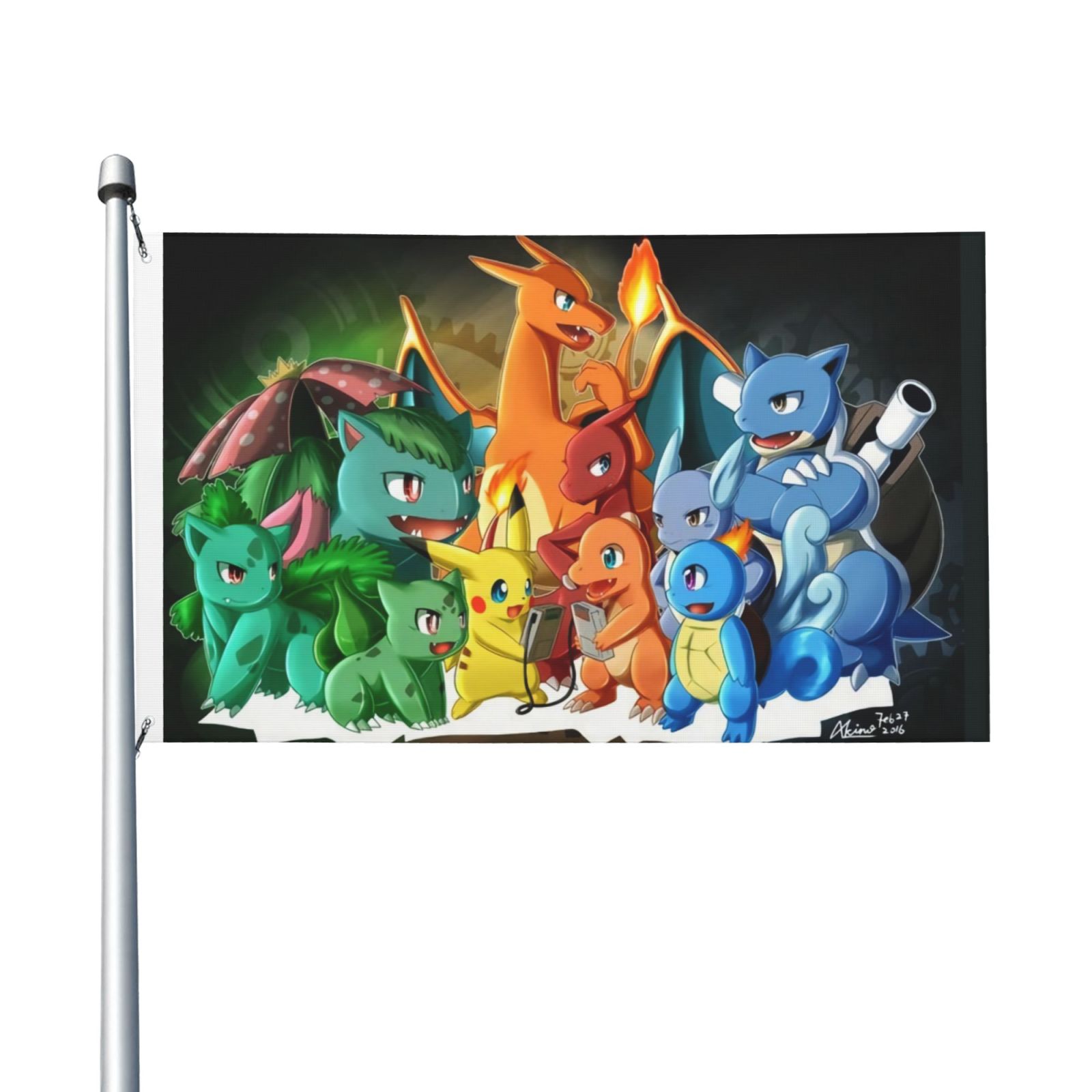 Pokémon Charmander Squirtle Bulbasaur5 3x5ft Face Flag Fade Proof ...