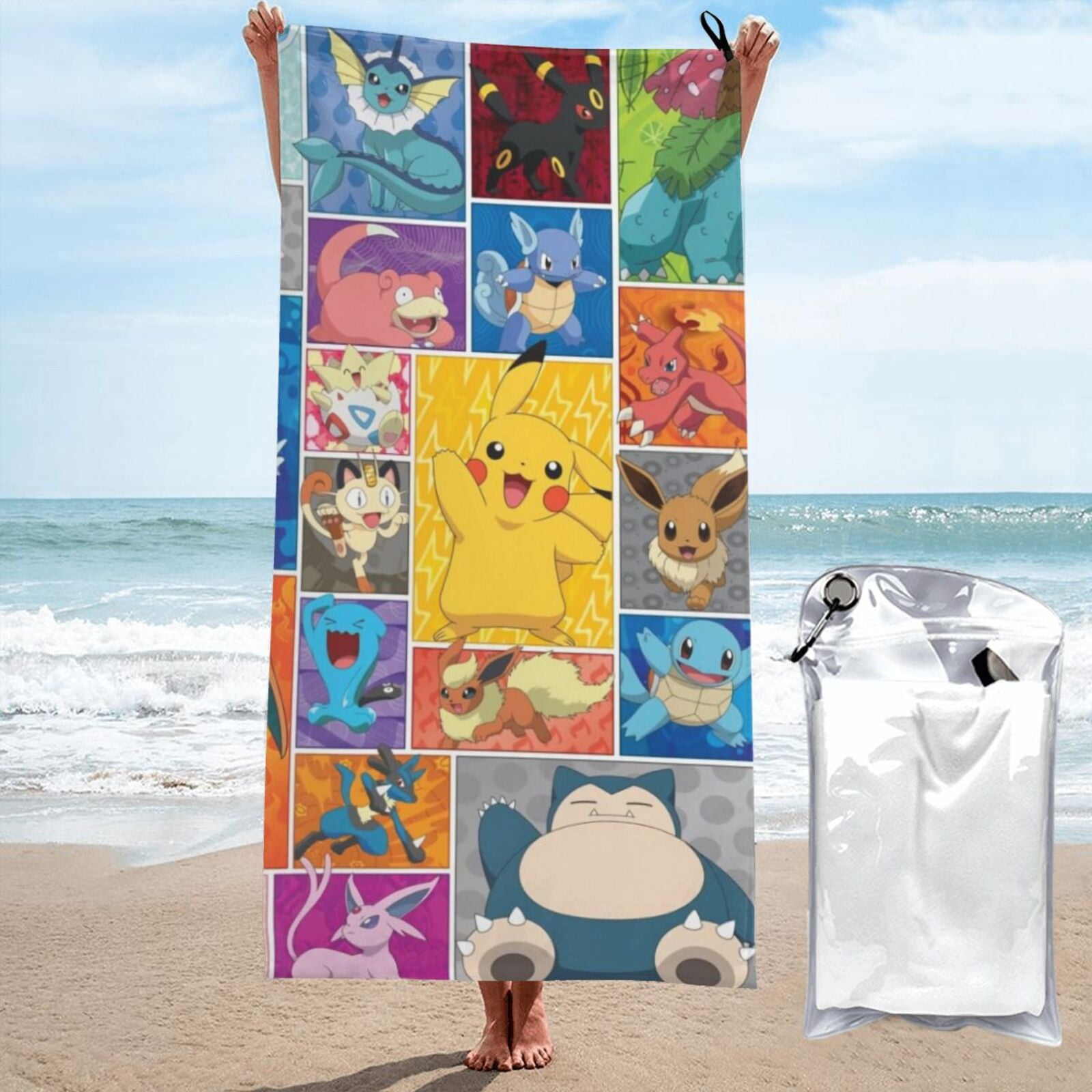 Pokémon- Charmander Squirtle Bulbasaur5579 Microfiber Large Beach ...