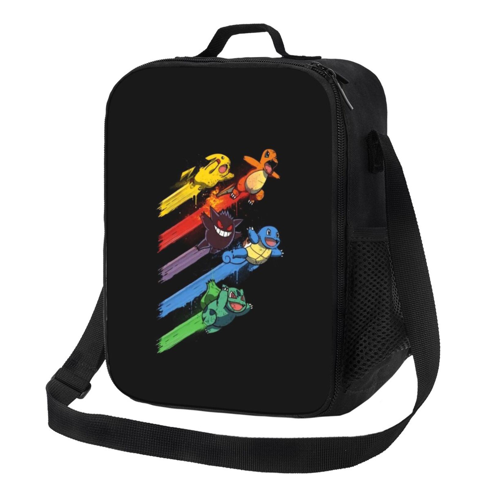 Pokémon- Charmander Squirtle Bulbasaur8 Crossbody Lunch Bag Portable ...