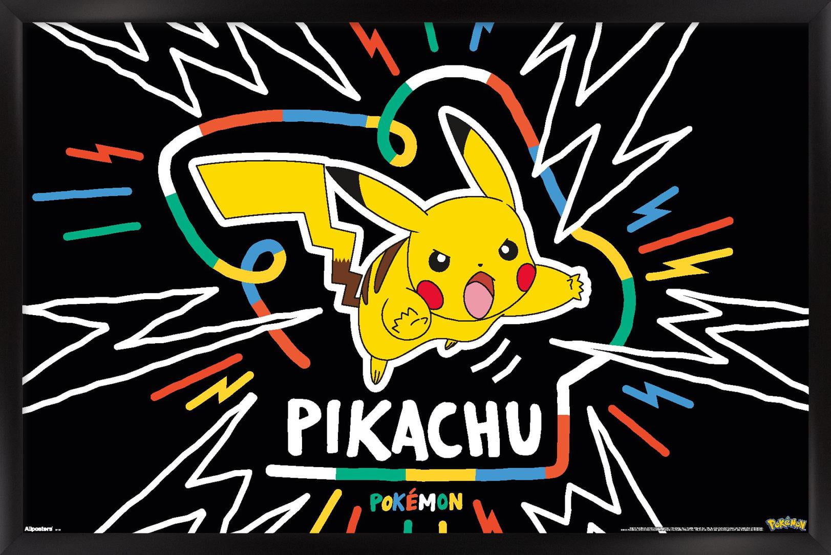 Pokémon: Colorful Doodle - Pikachu Wall Poster, 22.375" x 34" Framed ...