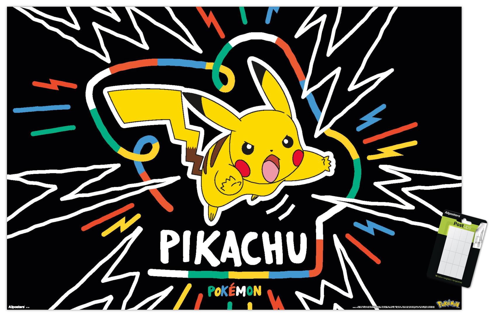 Pokémon: Colorful Doodle - Pikachu Wall Poster, 22.375" x 34" - Walmart.com