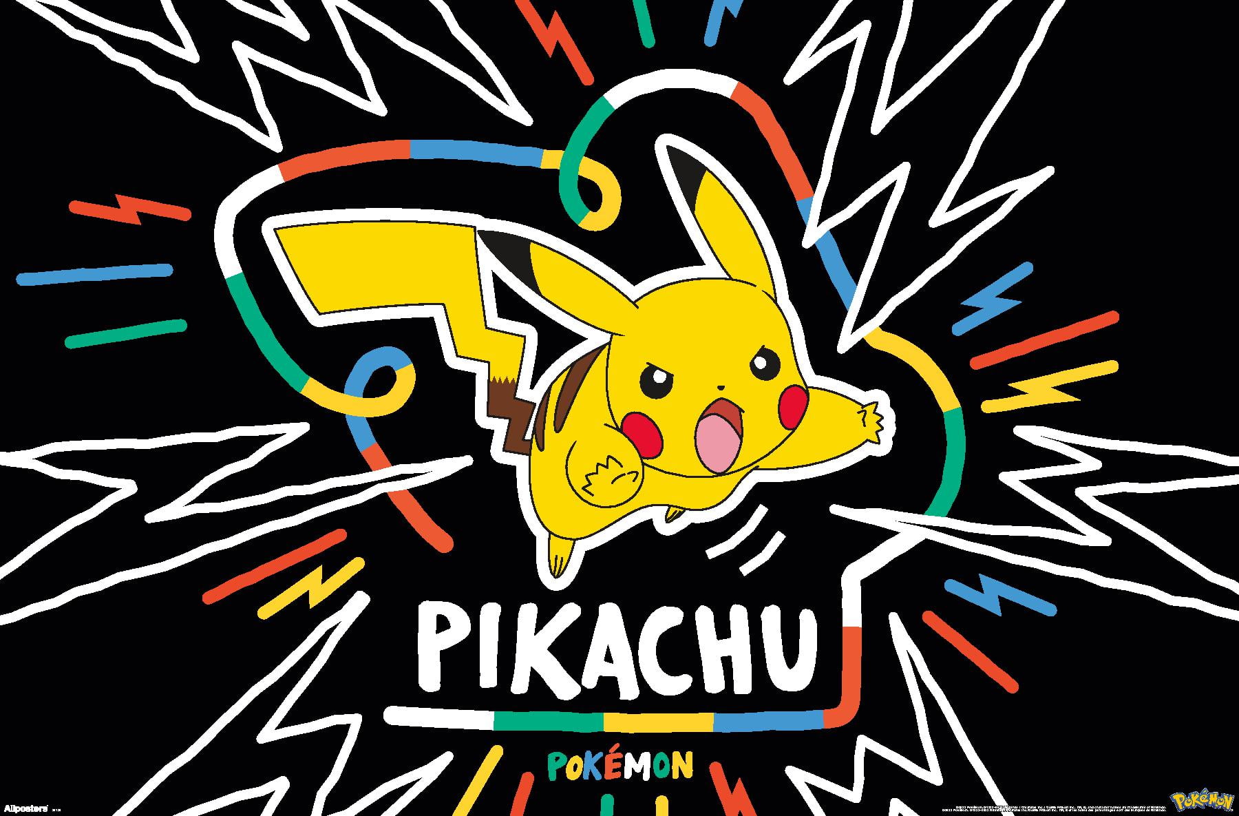 Pokémon: Colorful Doodle - Pikachu Wall Poster, 22.375" x 34" - Walmart.com