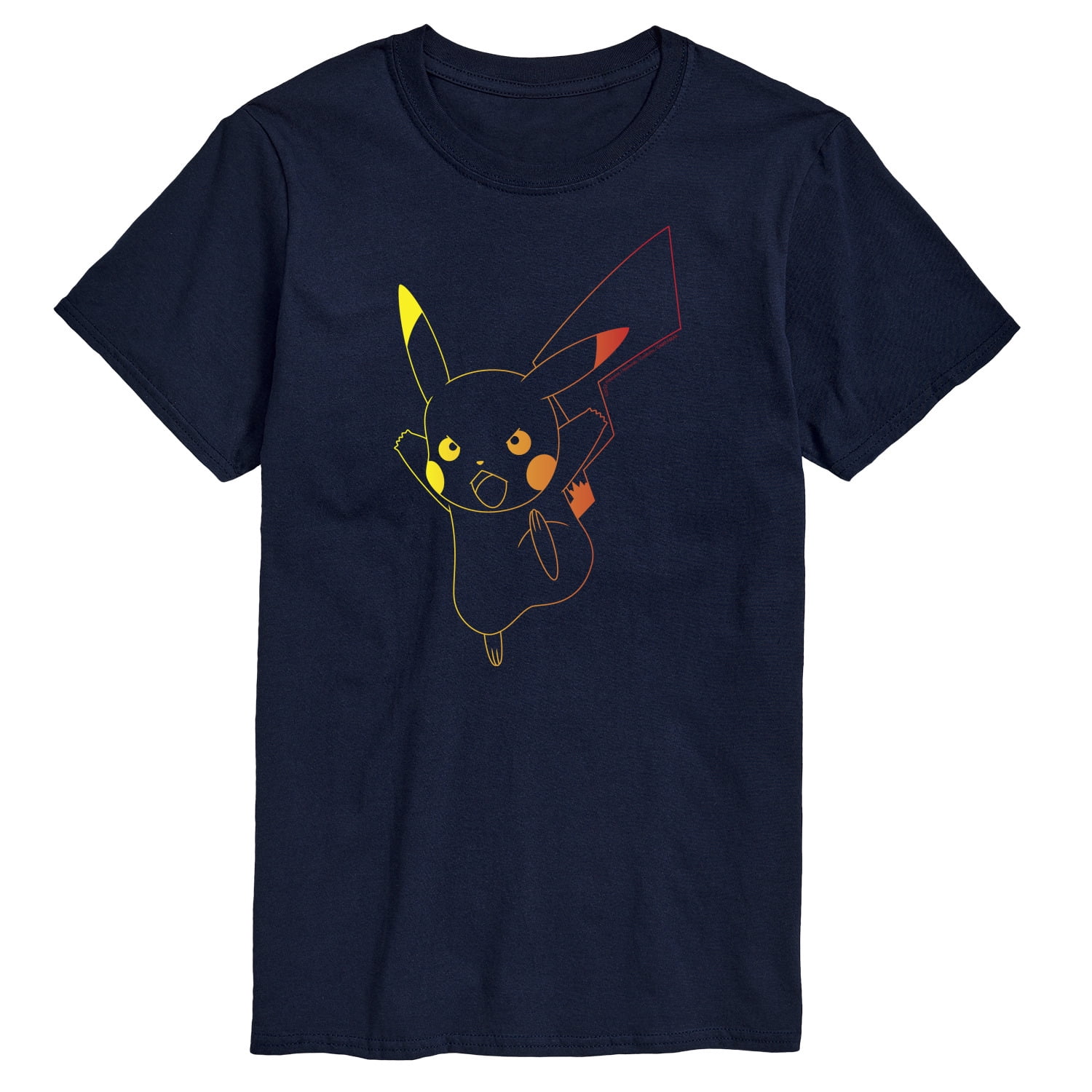 Pokémon - Colorful Pikachu Outline - Men's Short Sleeve Graphic T-Shirt ...