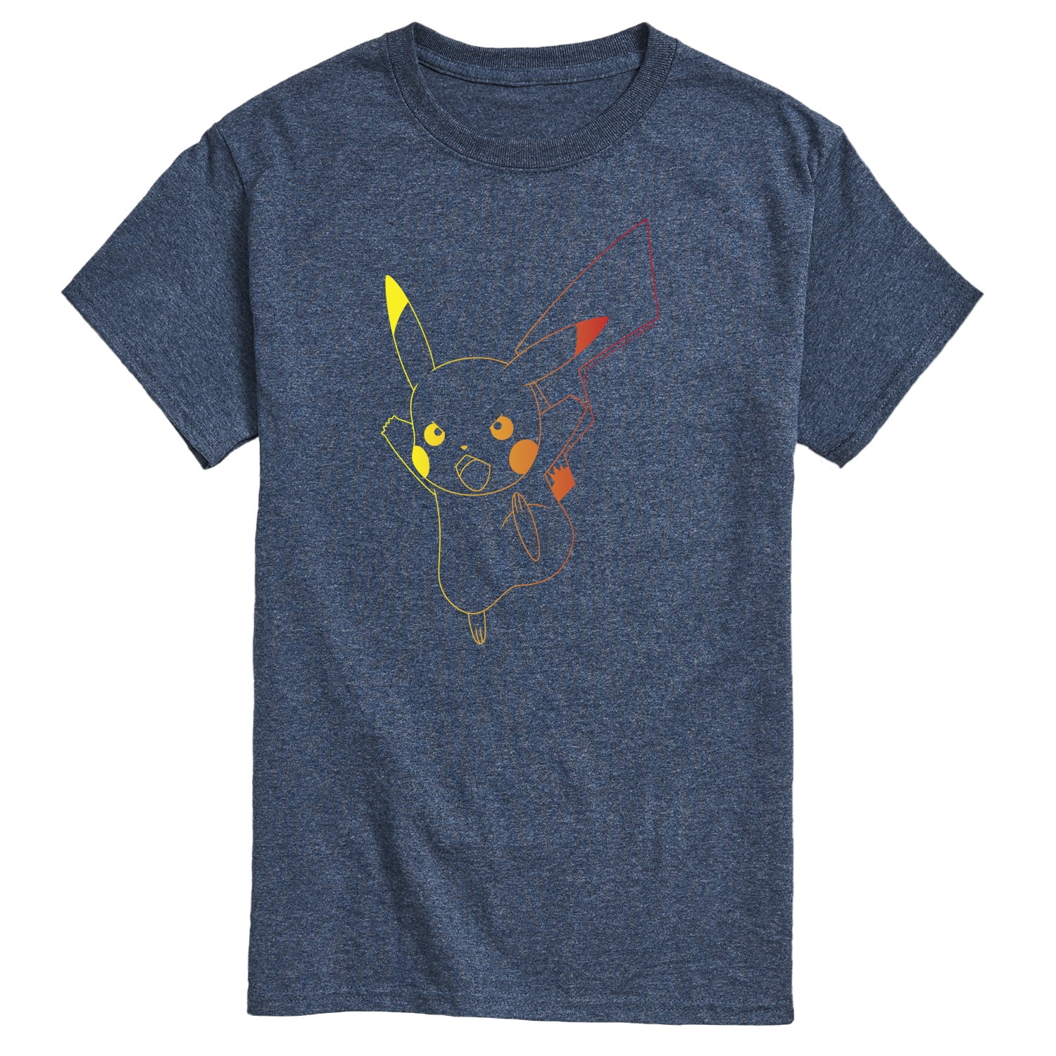 Pokémon - Colorful Pikachu Outline - Men's Short Sleeve Graphic T-Shirt ...