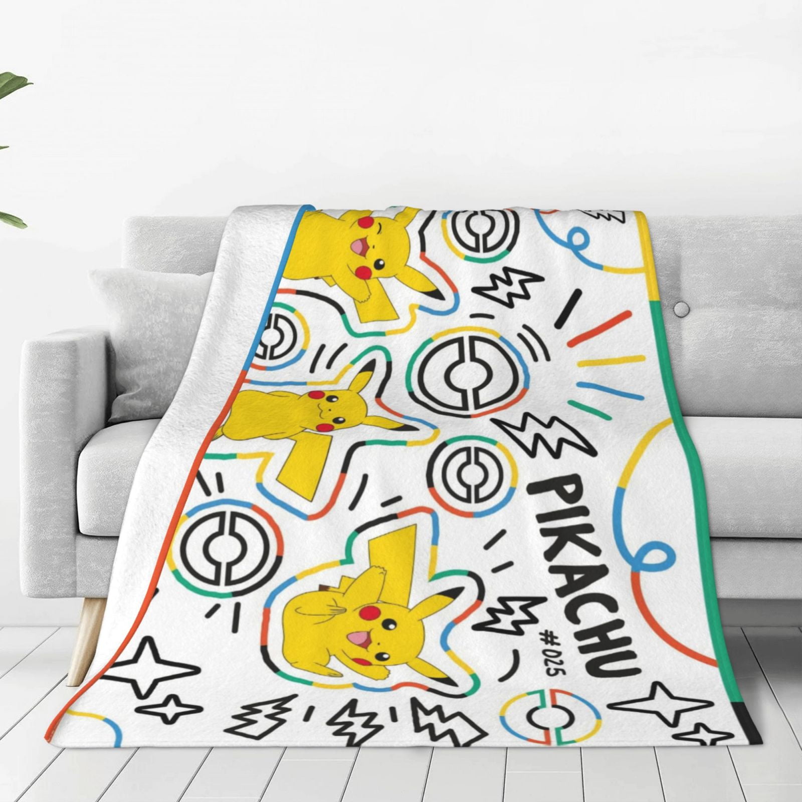 Pokémon - Doodle Pikachu Blanket Cartoon Blanket Home Cute Blankets for ...