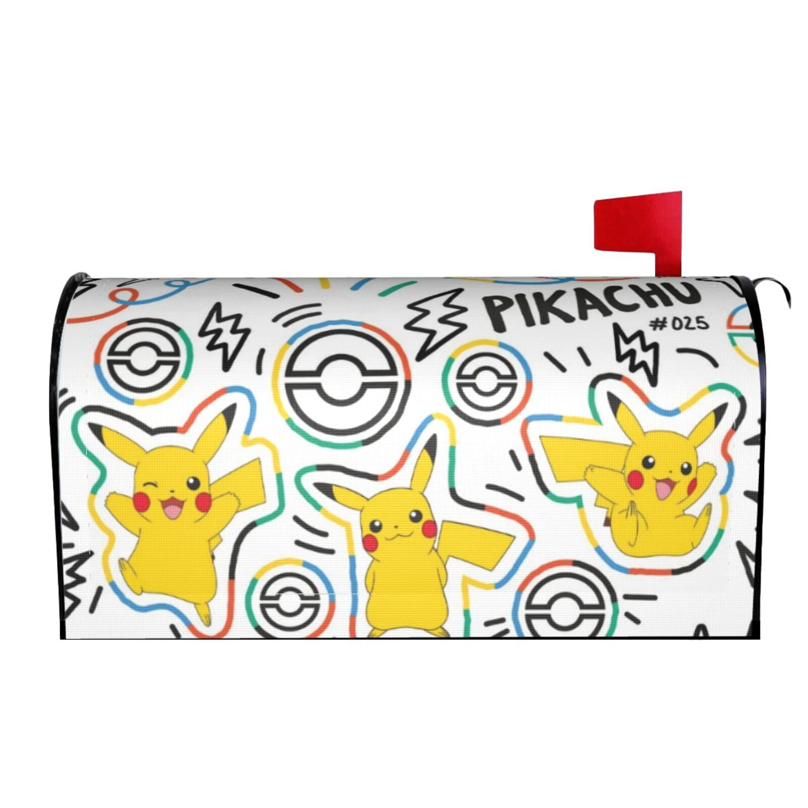 Pokémon - Doodle Pikachu Cartoon Character Mailbox Cover Magnetic Standard Size, Post Letter Box ...