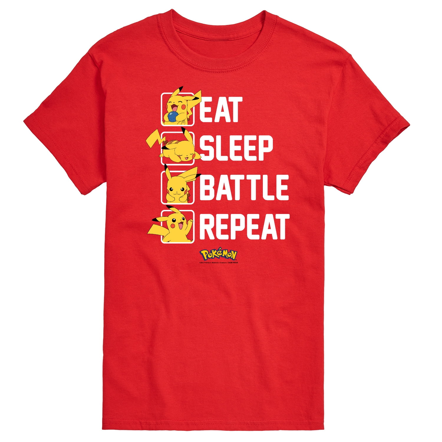 Pokémon - Eat Sleep Battle Repeat - Men's Short Sleeve Graphic T-Shirt ...