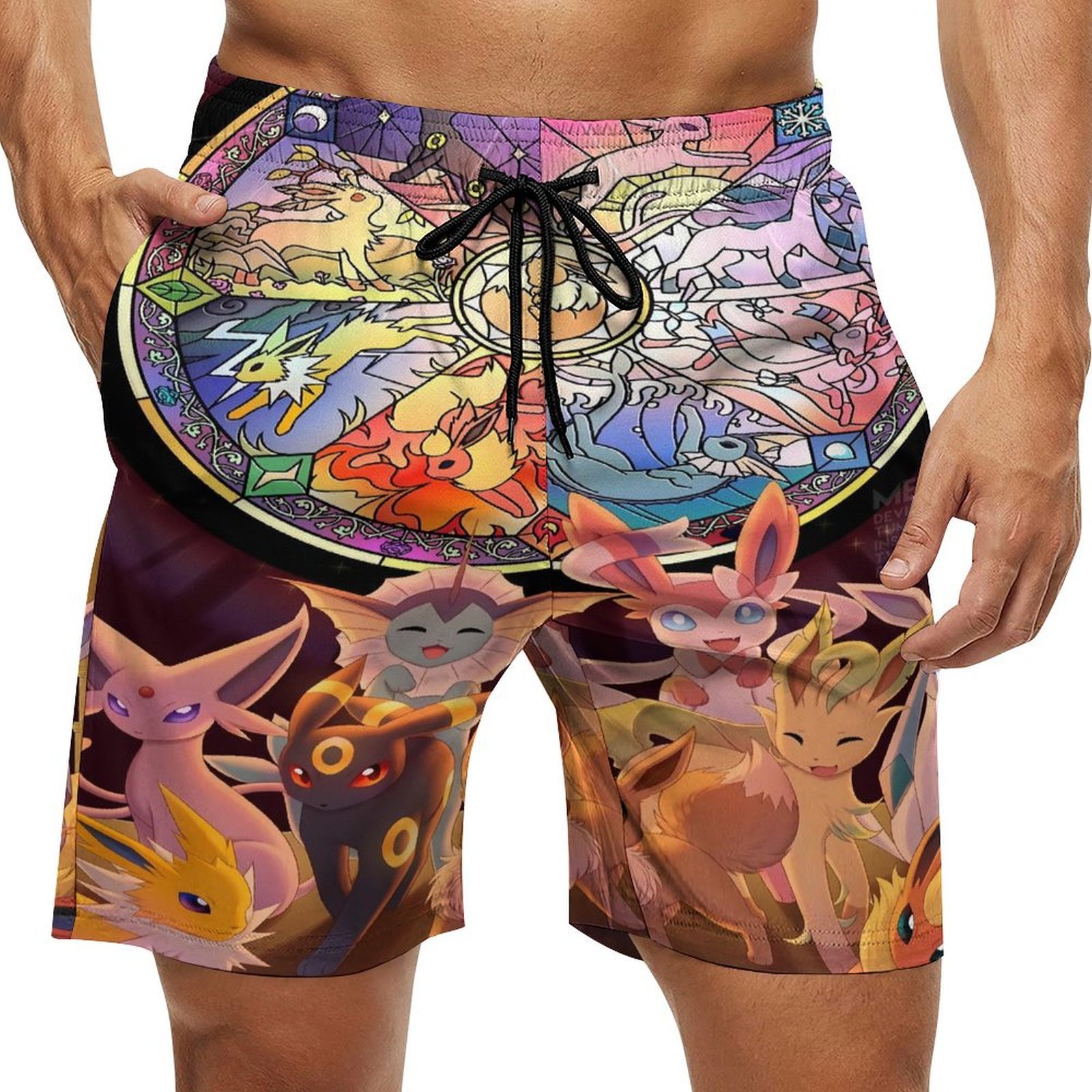 Pokémon Eevee And Ewolucion Mens Swim Trunks,Men's Swim Trunks Board ...