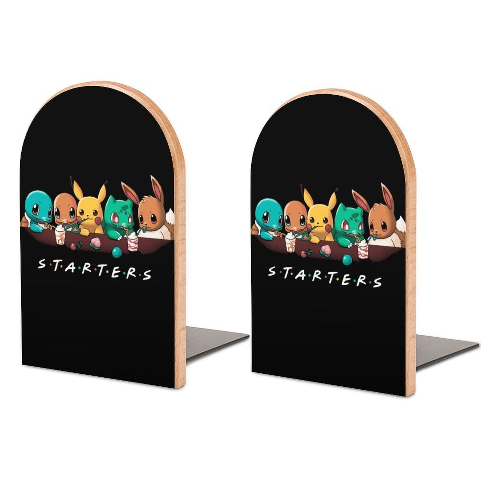 Pokémon-Eevee Charmander Squirtle Bulbasaur8 2PCS Wood Bookends for ...