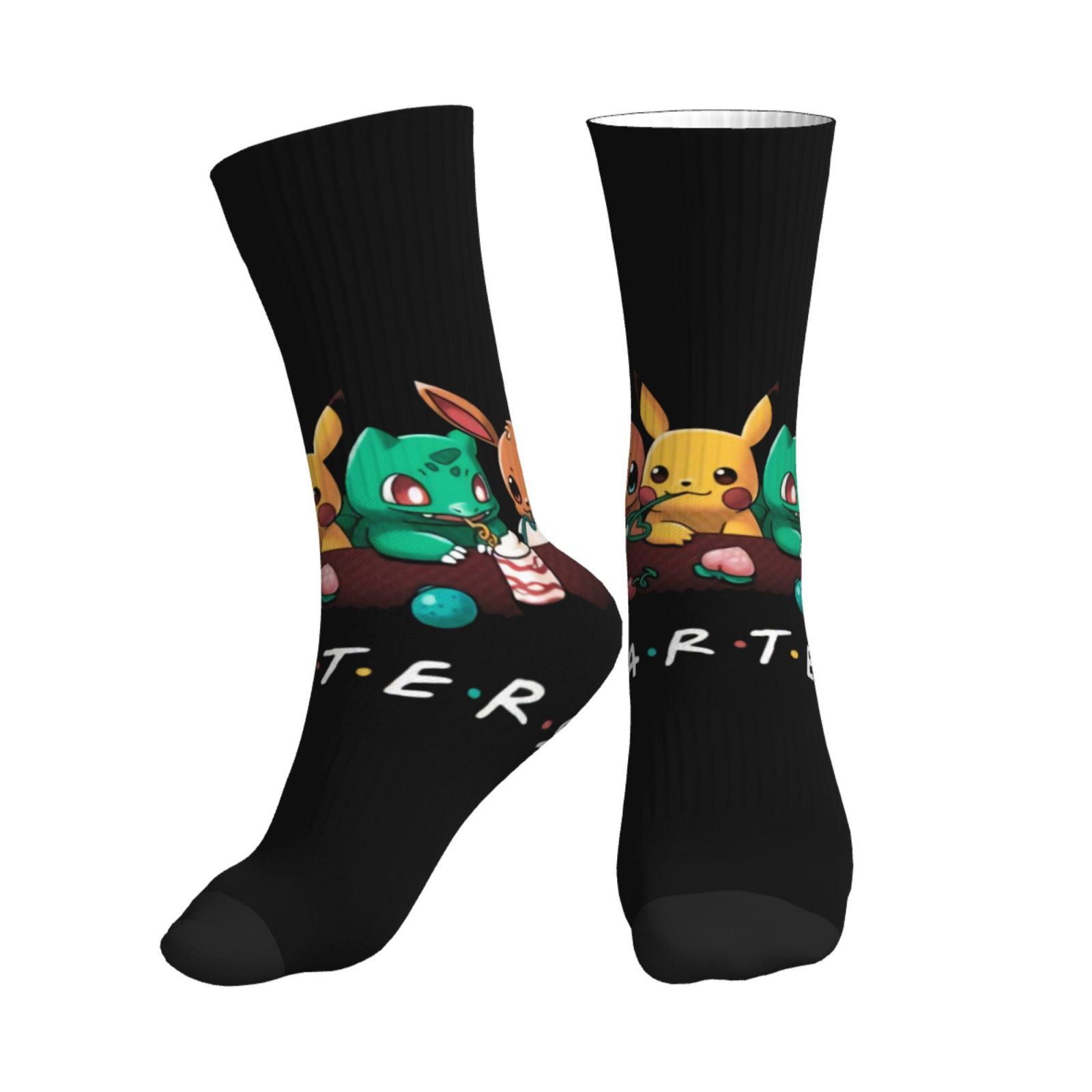Pokémon-Eevee Charmander Squirtle Bulbasaur8 Crew Socks, Funky Silky ...
