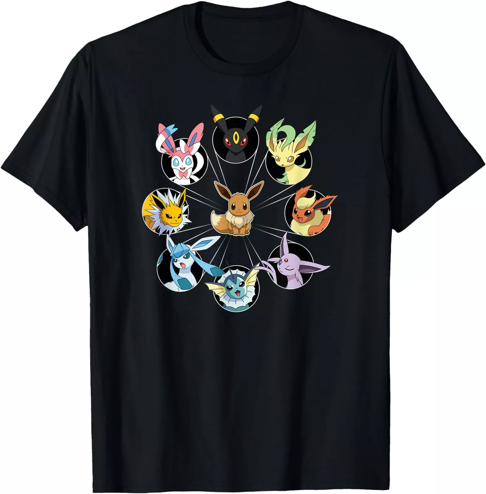 PokÃ©mon - Eevee Evolution Circle T-Shirt Gift for Kids & Friends All ...