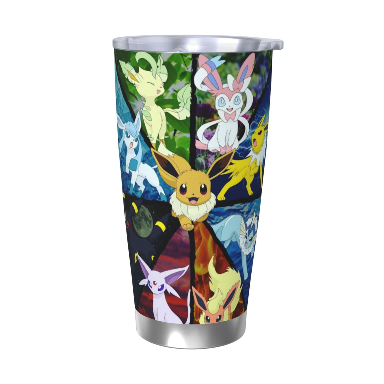 Pokémon Eevee Evolutions Kids Water Bottle with Straw Lid,Insulated Stainless Steel Reusable ...
