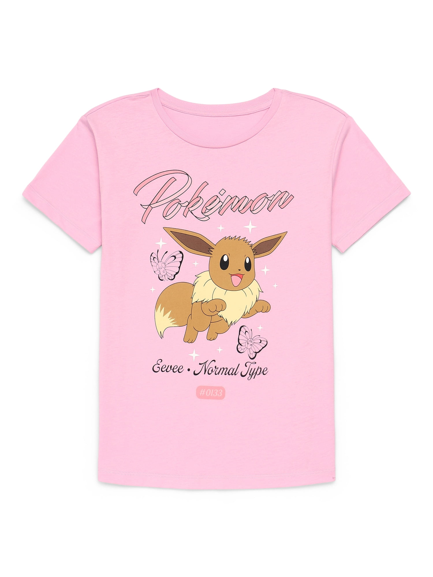 Pokemon Eevee Girls Graphic Crewneck Tee with Short Sleeves, Sizes 4-16 - Walmart.com