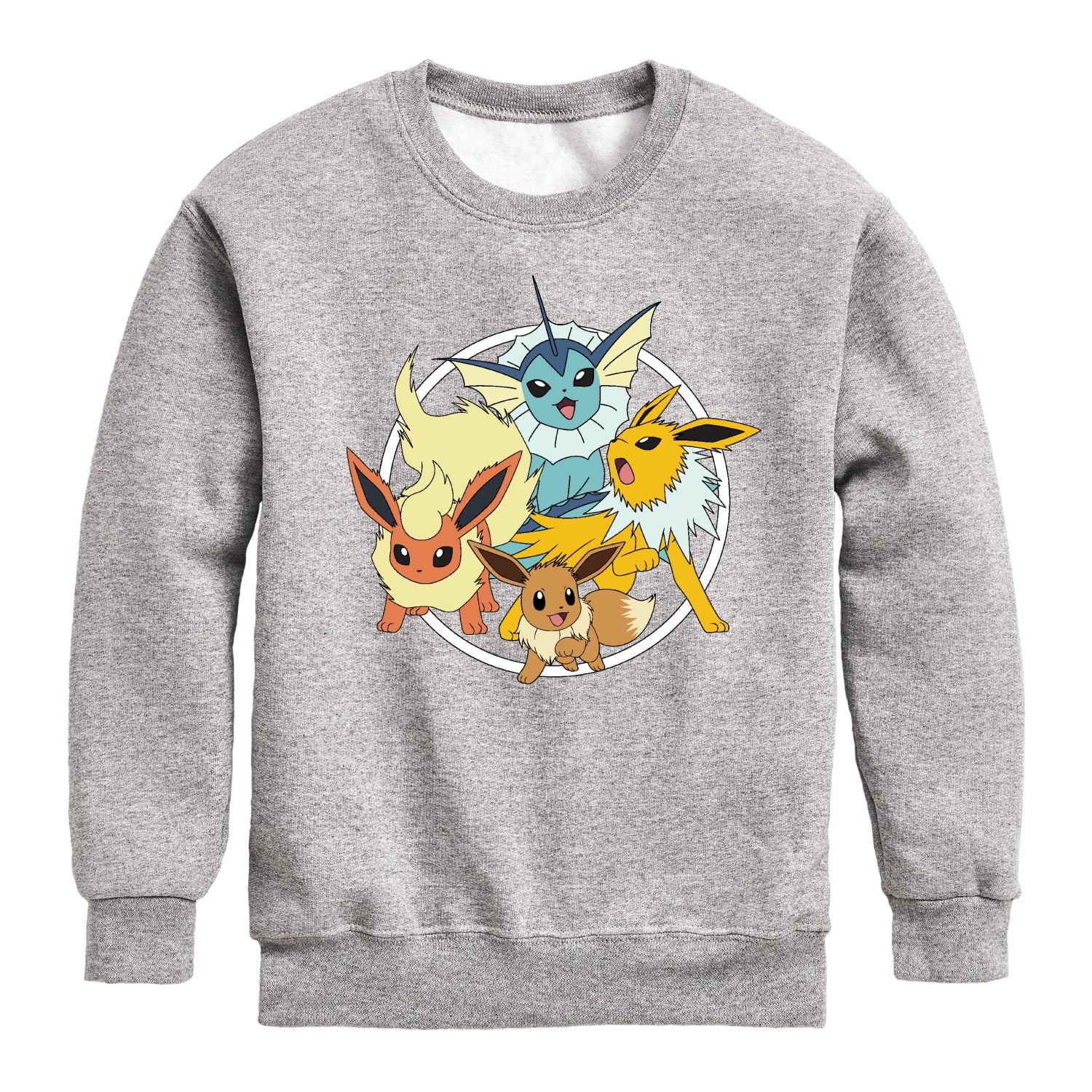 Pokémon - Eevee Group - Youth Crewneck Fleece Sweatshirt - Walmart.com