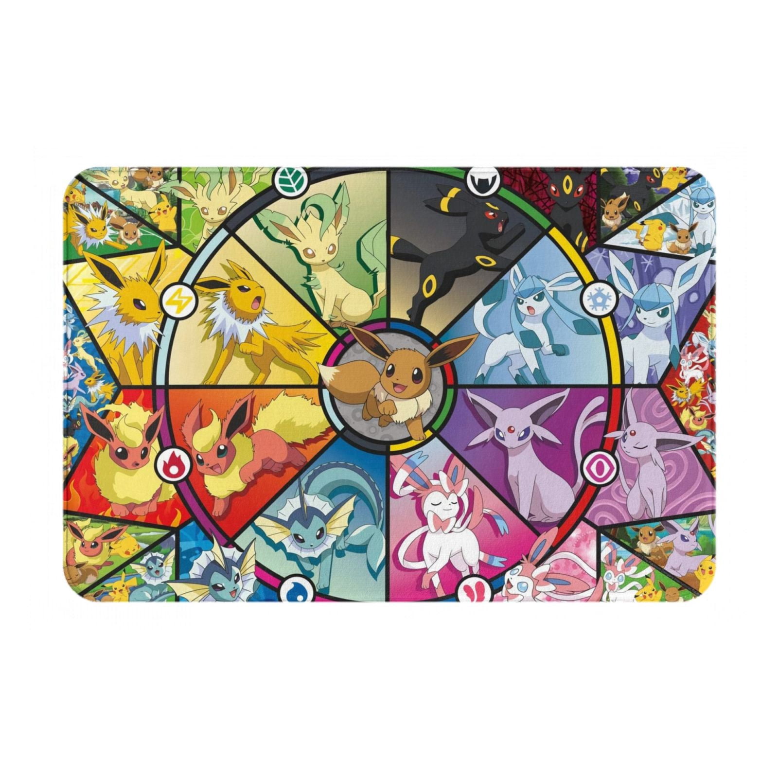 Pokémon- Eevee'S Stained Glass Bathroom Rugs,Bath Mat,Super Soft and ...