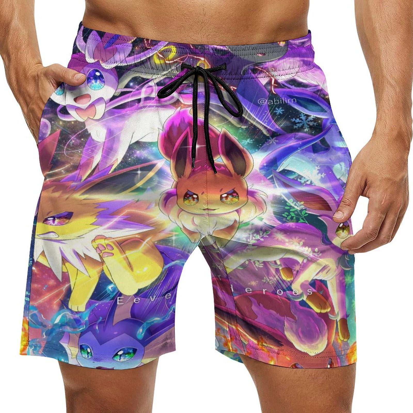 Pokémon Eevee,vaporeon,leafeon,umbreon,espeon,glaceon,flareon,jolteon Mens Swim Trunks,Quick Dry ...