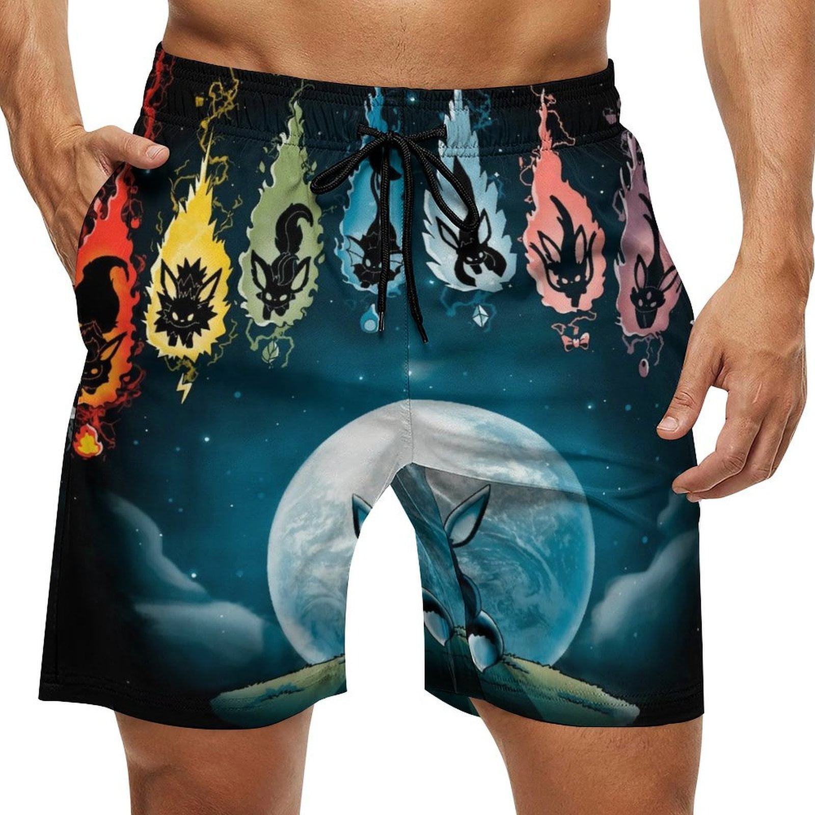 Pokémon Eevee,vaporeon,leafeon,umbreon,espeon,glaceon,flareon,jolteon Mens Swim Trunks,Quick Dry ...