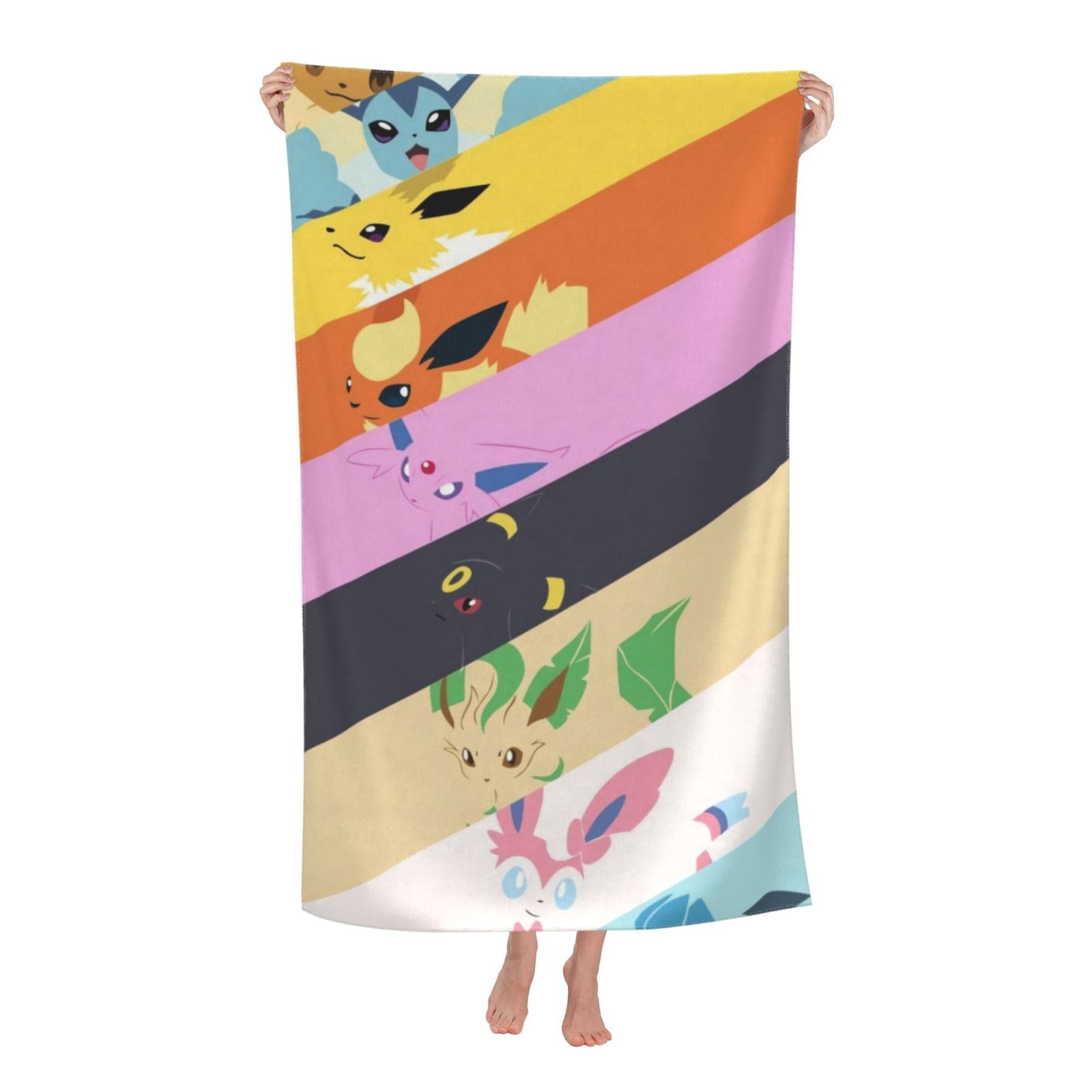 Pokémon- Eeveelution Stickers Bath Towels for Kids and Adults,Soft ...