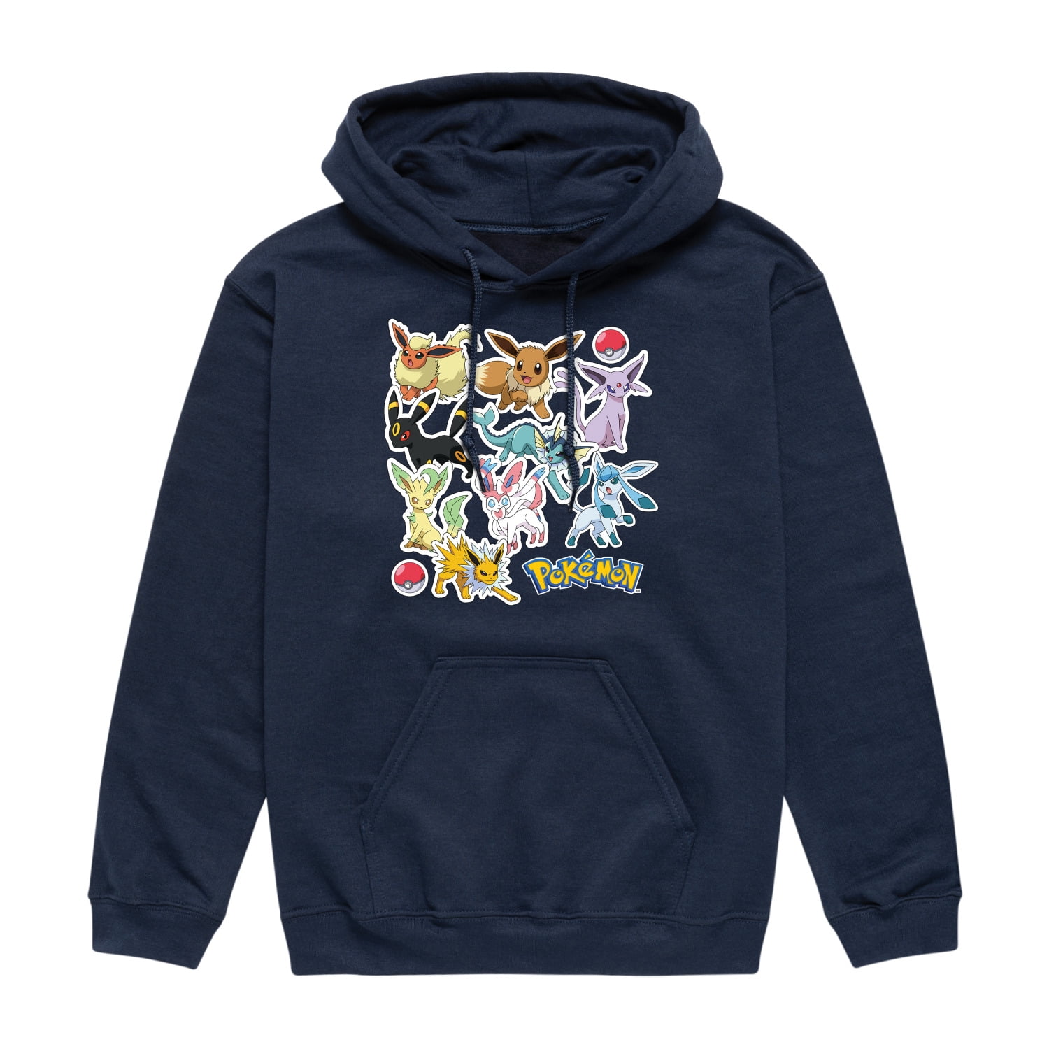 Pokémon - Eeveelution Stickers - Men's Fleece Pullover Hoodie - Walmart.com
