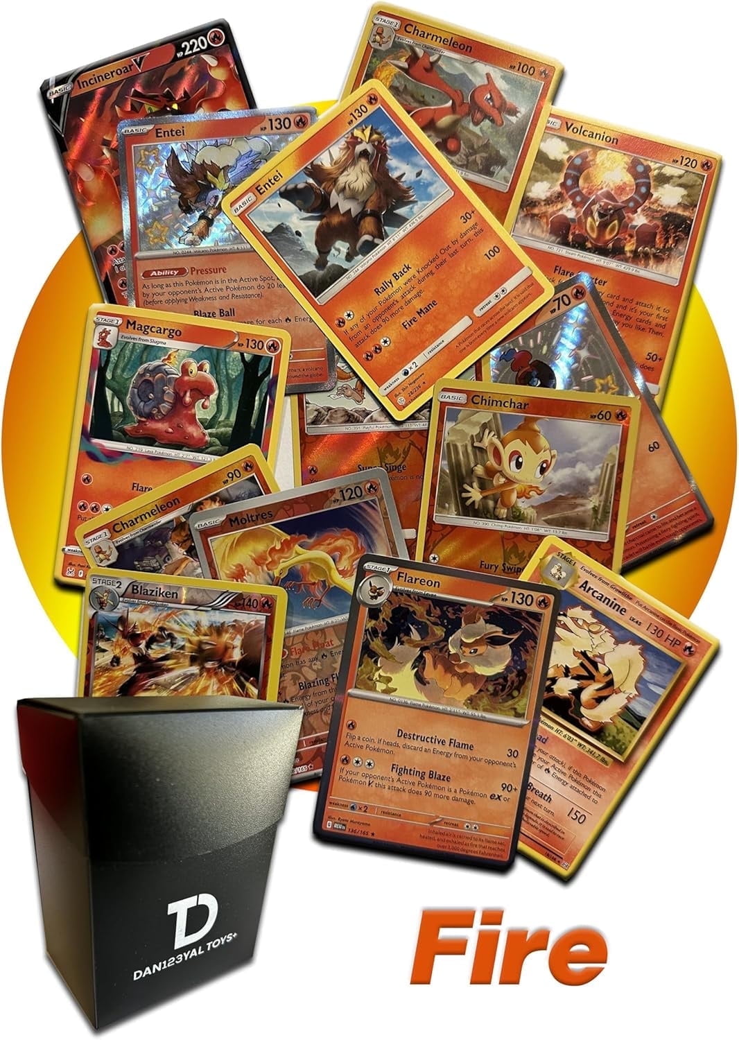 Pokémon Fire Type TCG Assortment Bundle || Guaranteed Ultra Rare Fire ...