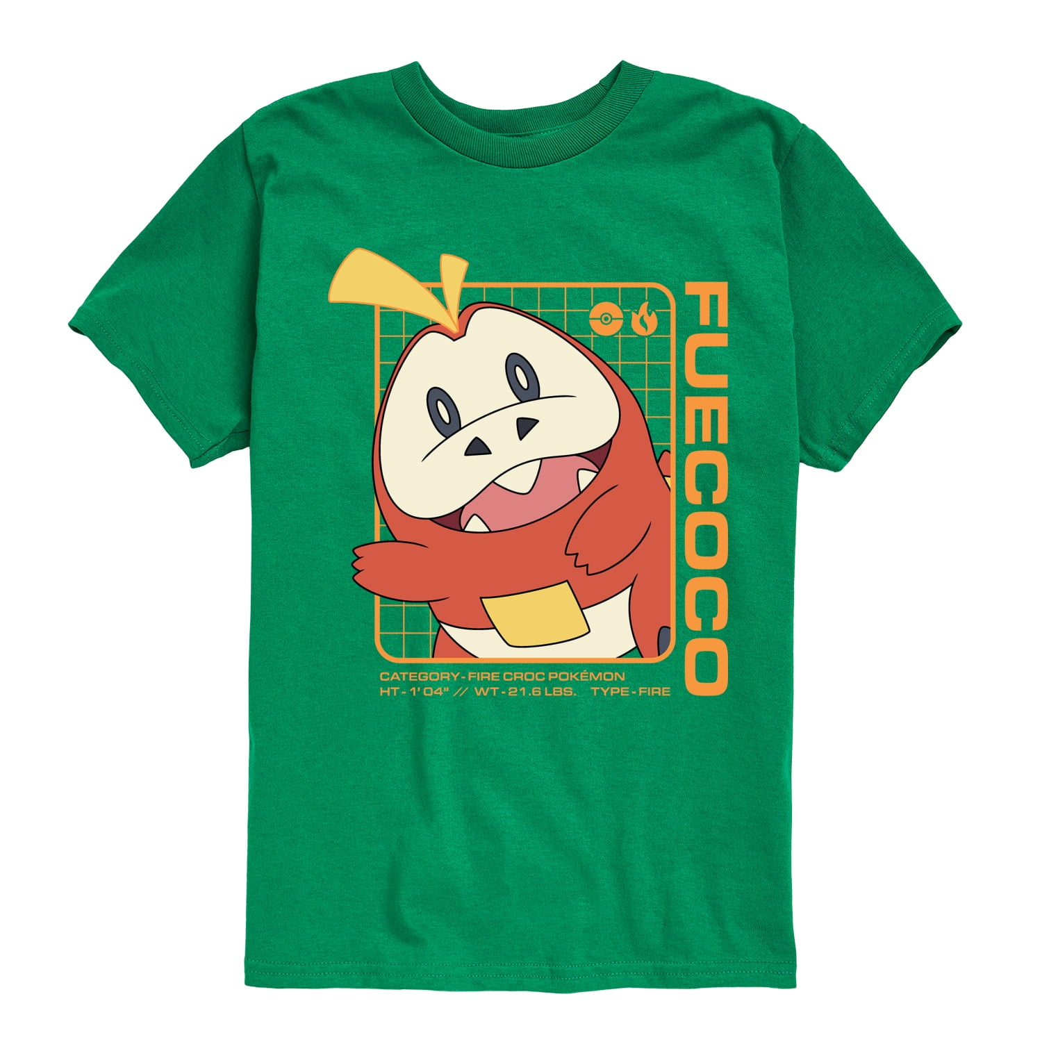 Pokémon - Fuecoco Stats - Youth Short Sleeve Graphic T-Shirt - Walmart.com